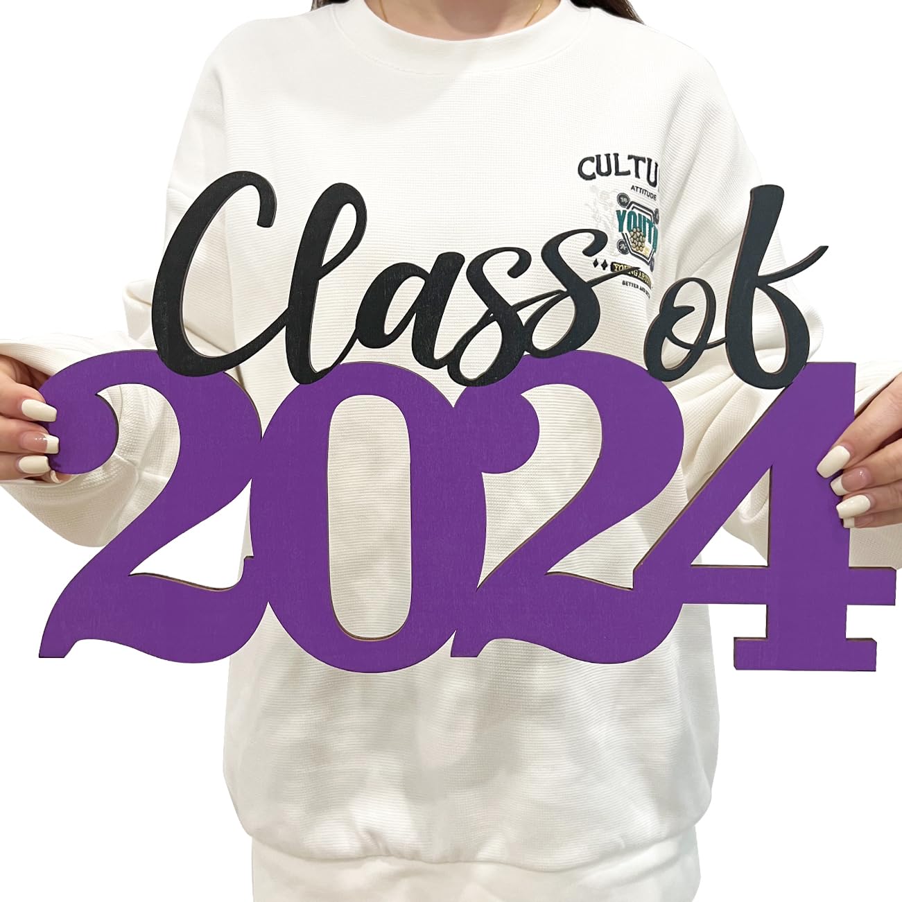 Amazon.com: Graduation Party Decorations Purple Class of 2024 Wooden ...