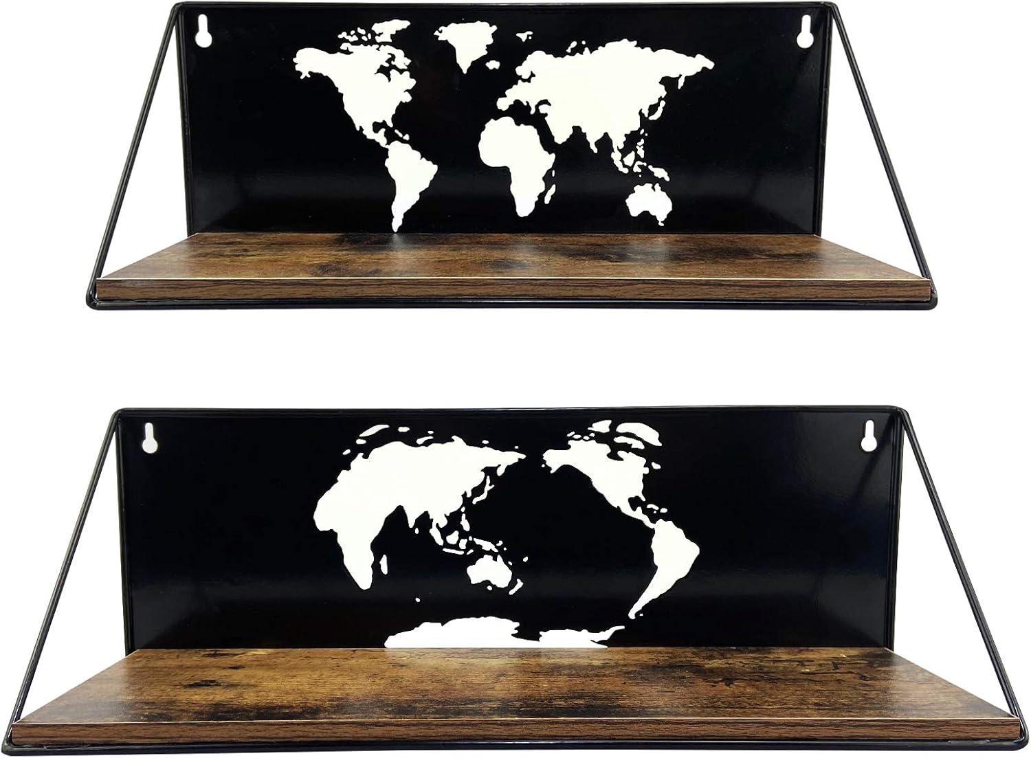 Amazon.com: PETAFLOP Floating Shelves Wall Mount Shelf with World Map ...