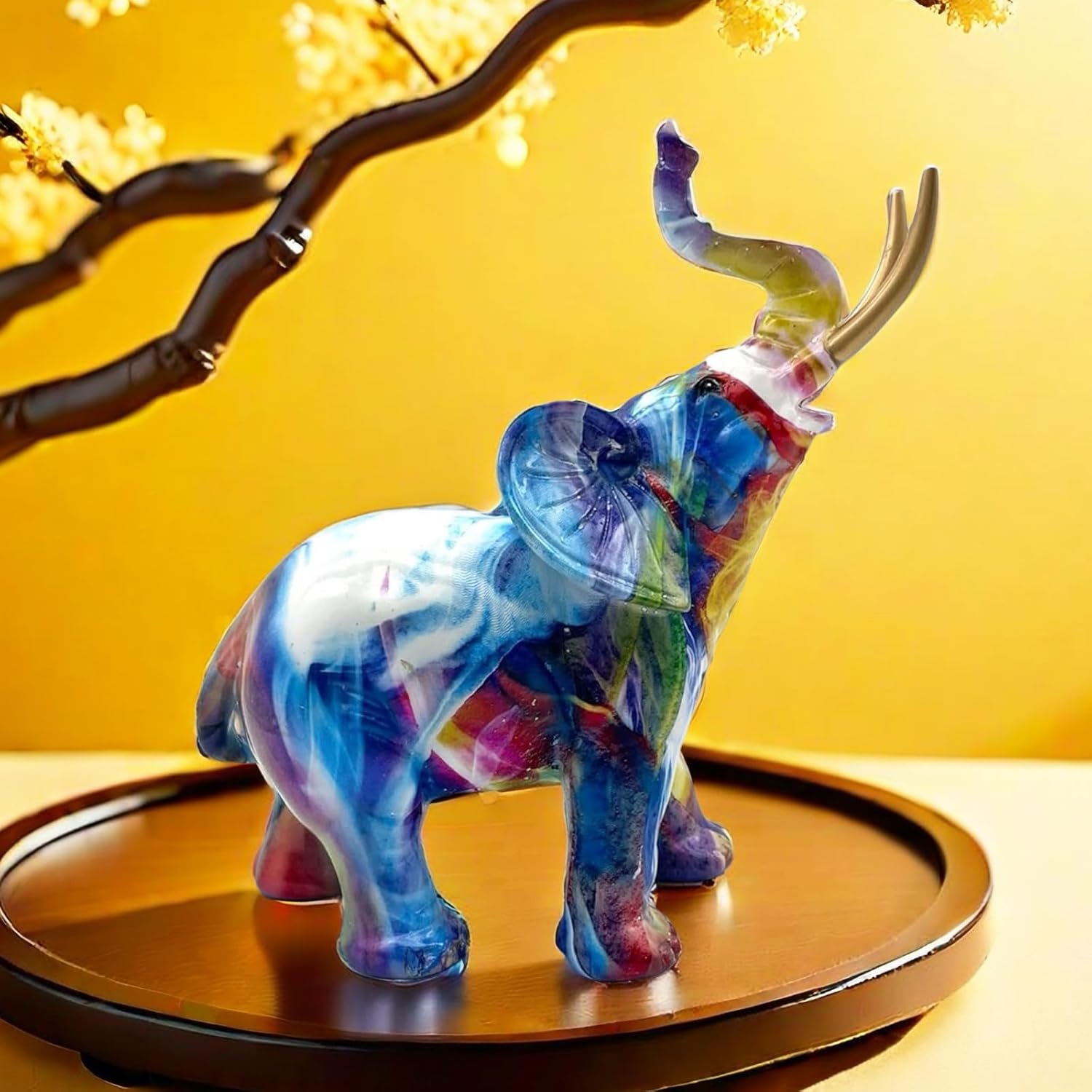 Amazon.com: SHTWX Colorful Elephant Statue Sculpture Frgurine for Home ...