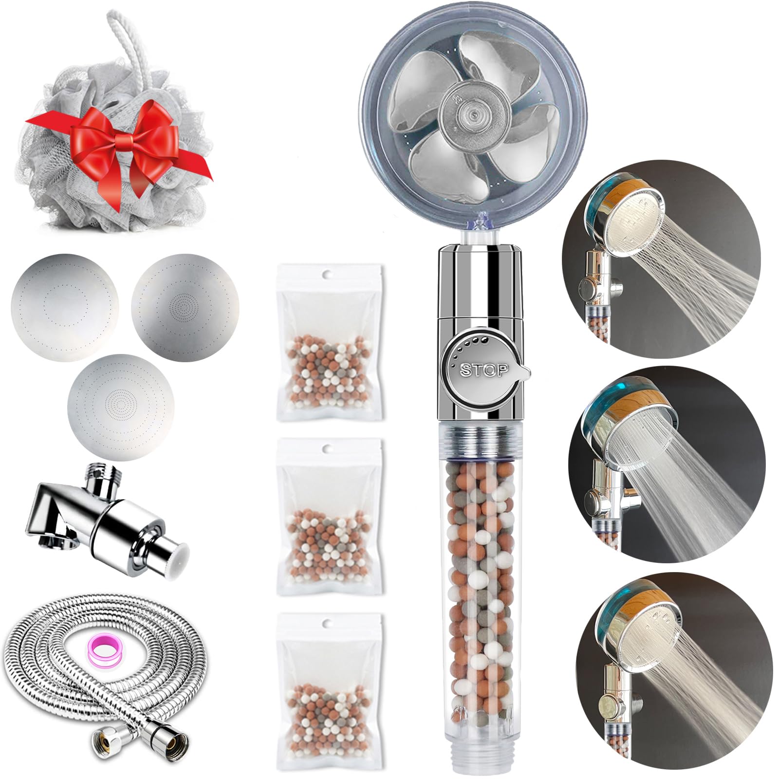 Snapklik.com : Hydro Jet High Pressure Filtered Shower Head Handheld ...