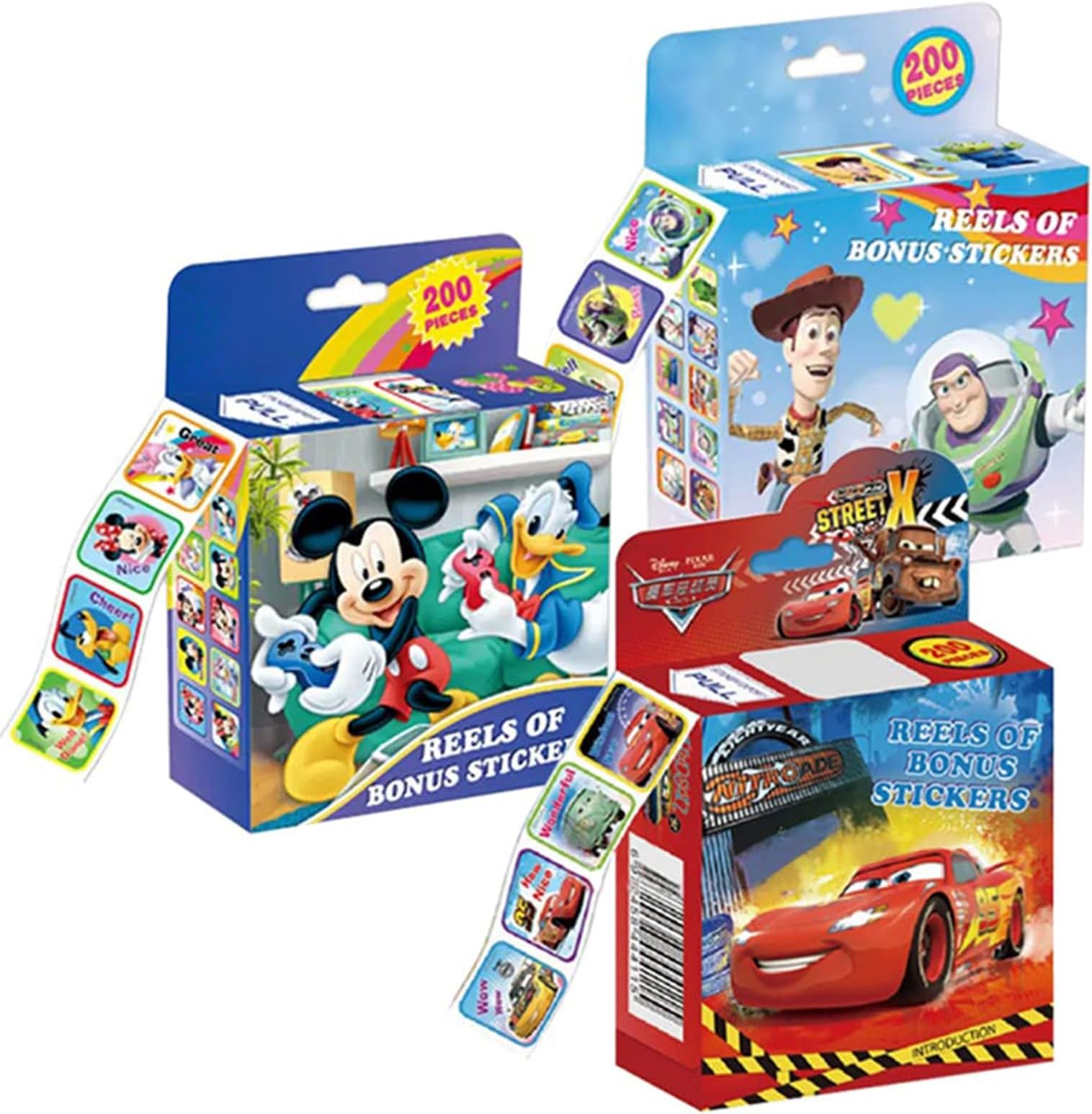 Amazon.com: 3 Pack Kids Sticker in 30 Designs,600 Pcs 1-1/2 Inch Self ...