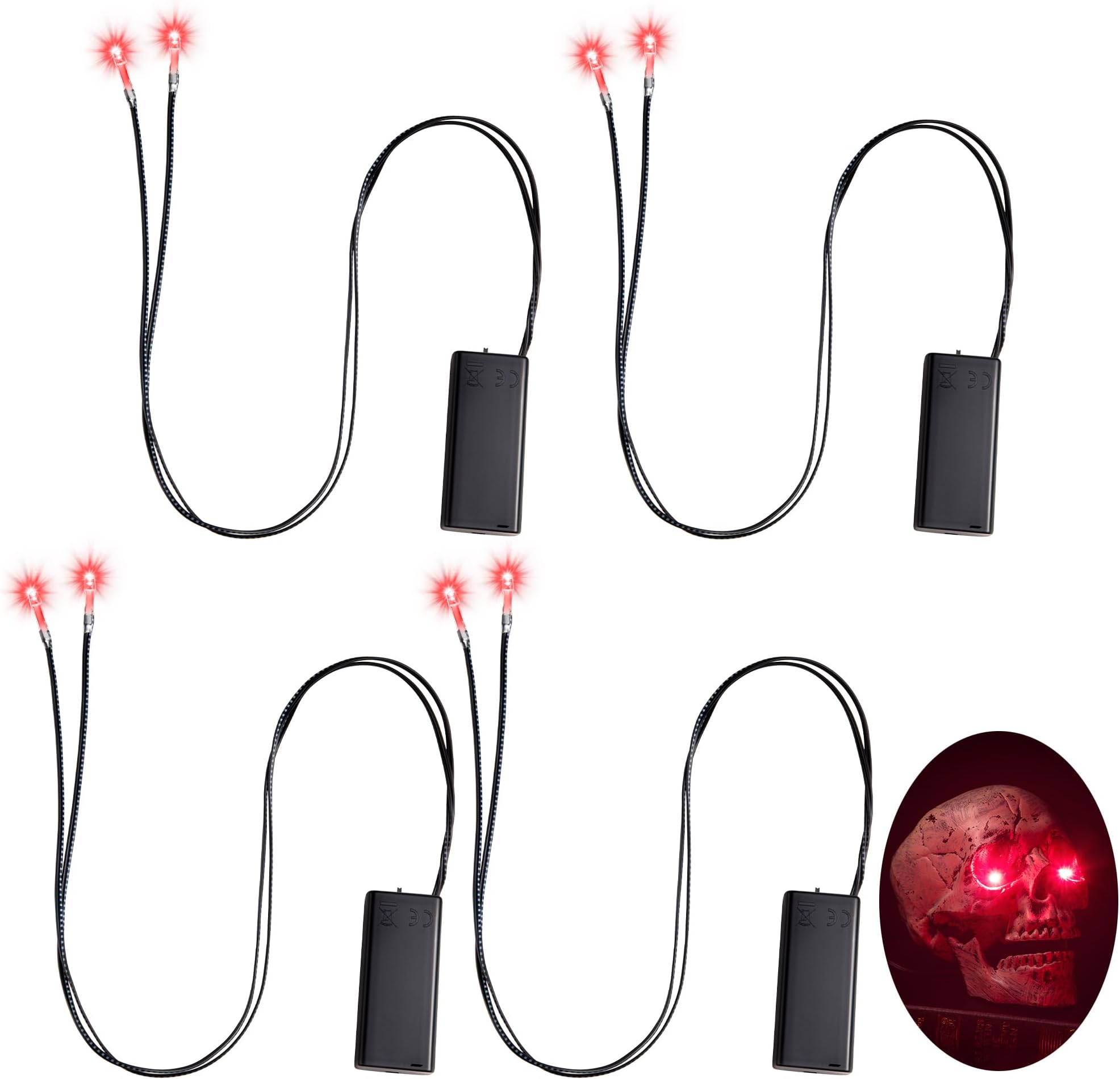 Meonum 4 Pack Halloween LED Glowing Light Up Eyes, 24'' Glowing Eyes ...