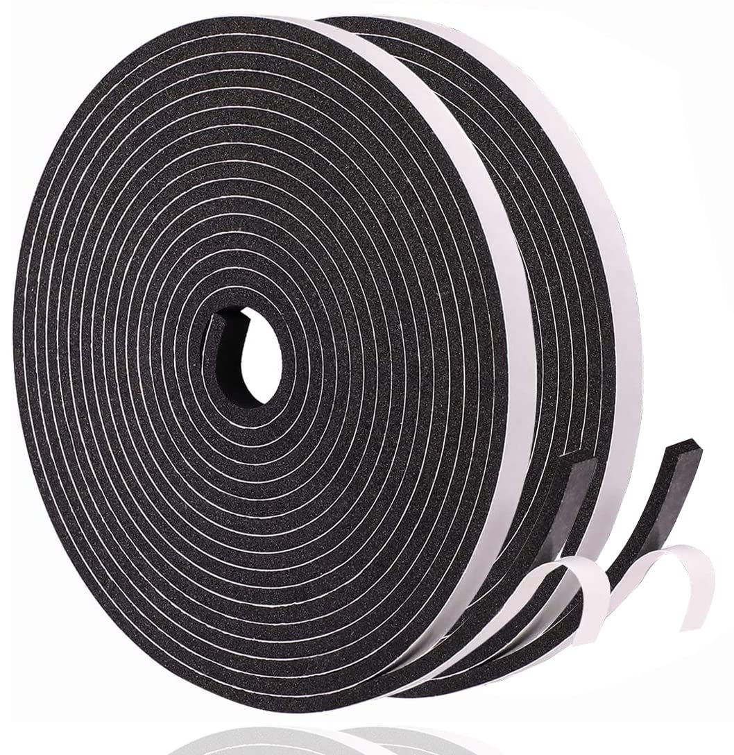 Adhesive Weather Stripping Foam Tape 6mm(W) x 3mm(T) Draught Excluder ...