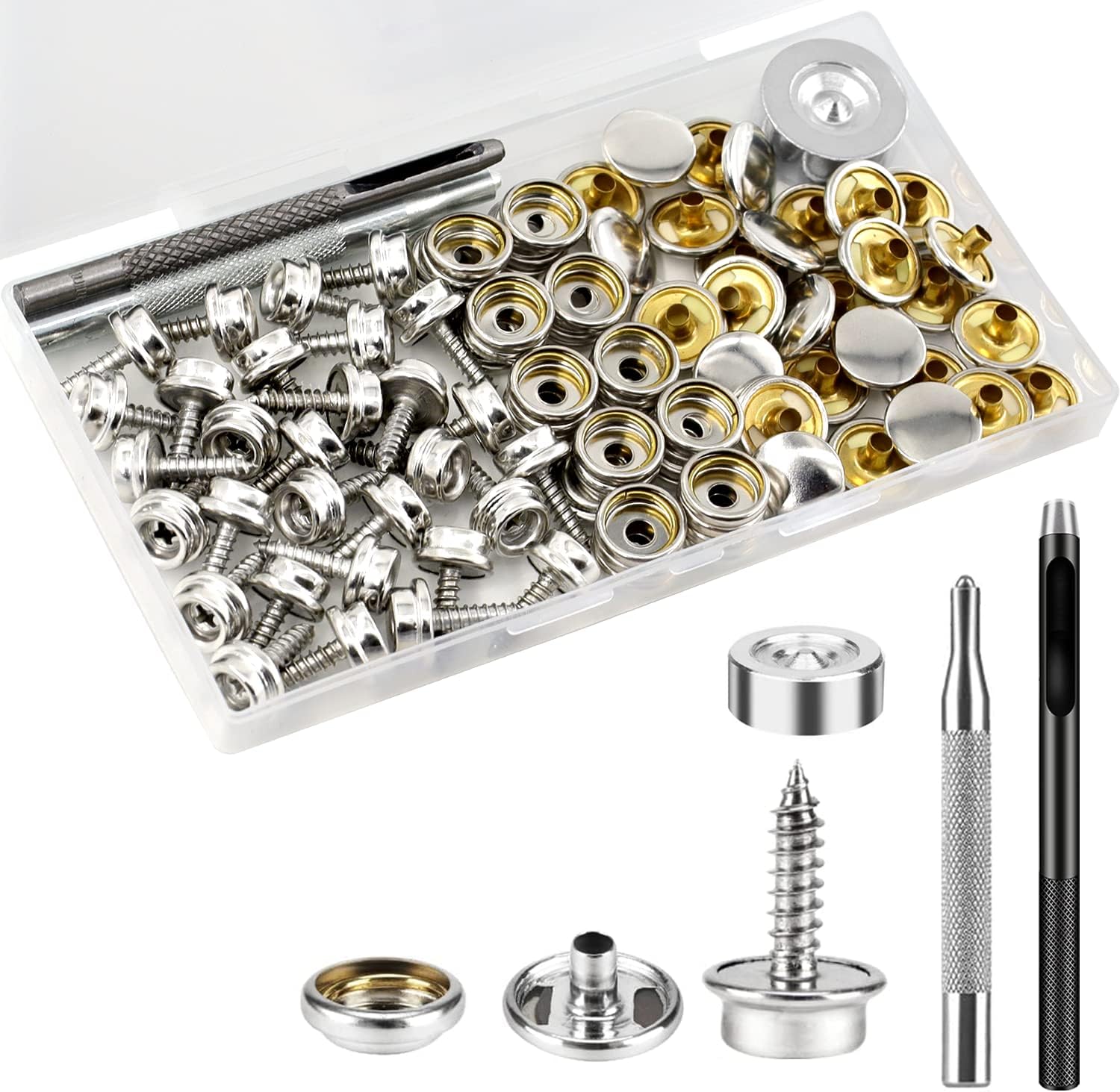 Amazon.com: Snap Fasteners 100% Stainless Steel Boat Marine Canvas ...