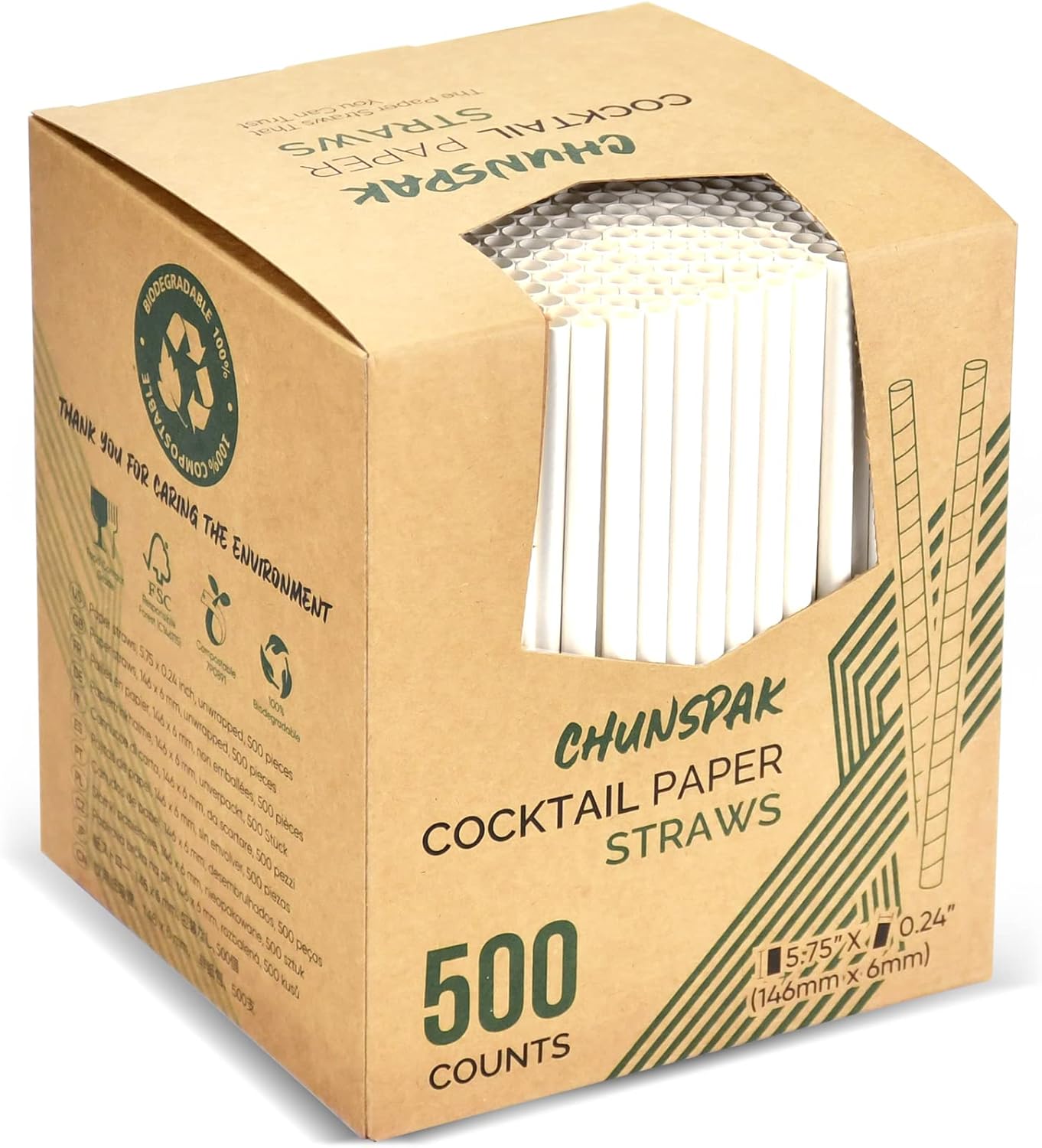Amazon.com: [500 Bulk] 5.75 inch White Small Paper Straws for Kids ...
