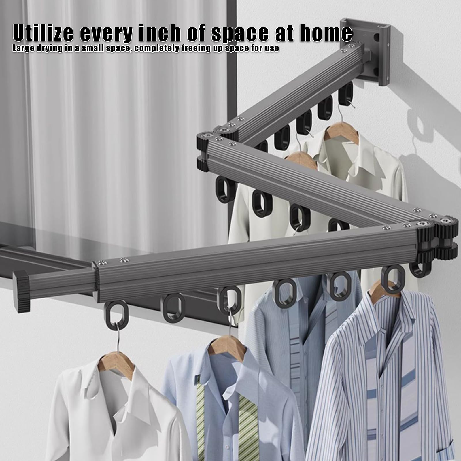 Snapklik.com : Sonhomay Clothes Drying Rack, Wall Mounted Drying Rack ...