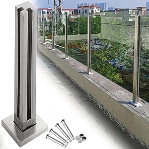 Amazon.com: Stair Handrails Stair Spindle Stainless Steel Clamp Silver ...