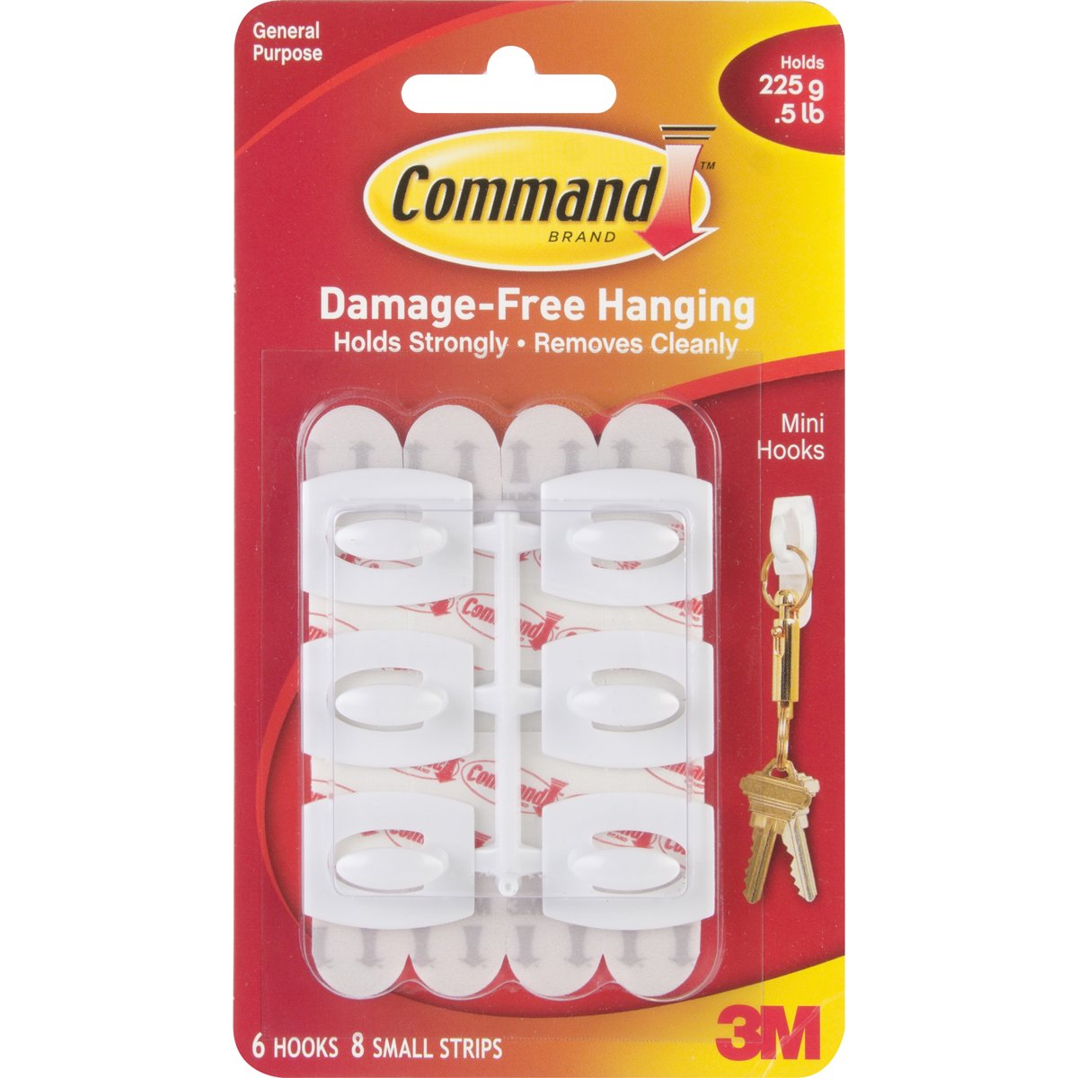 Amazon.com: Command Mini Hooks-White 6 Hooks & 8 Strips : Home & Kitchen