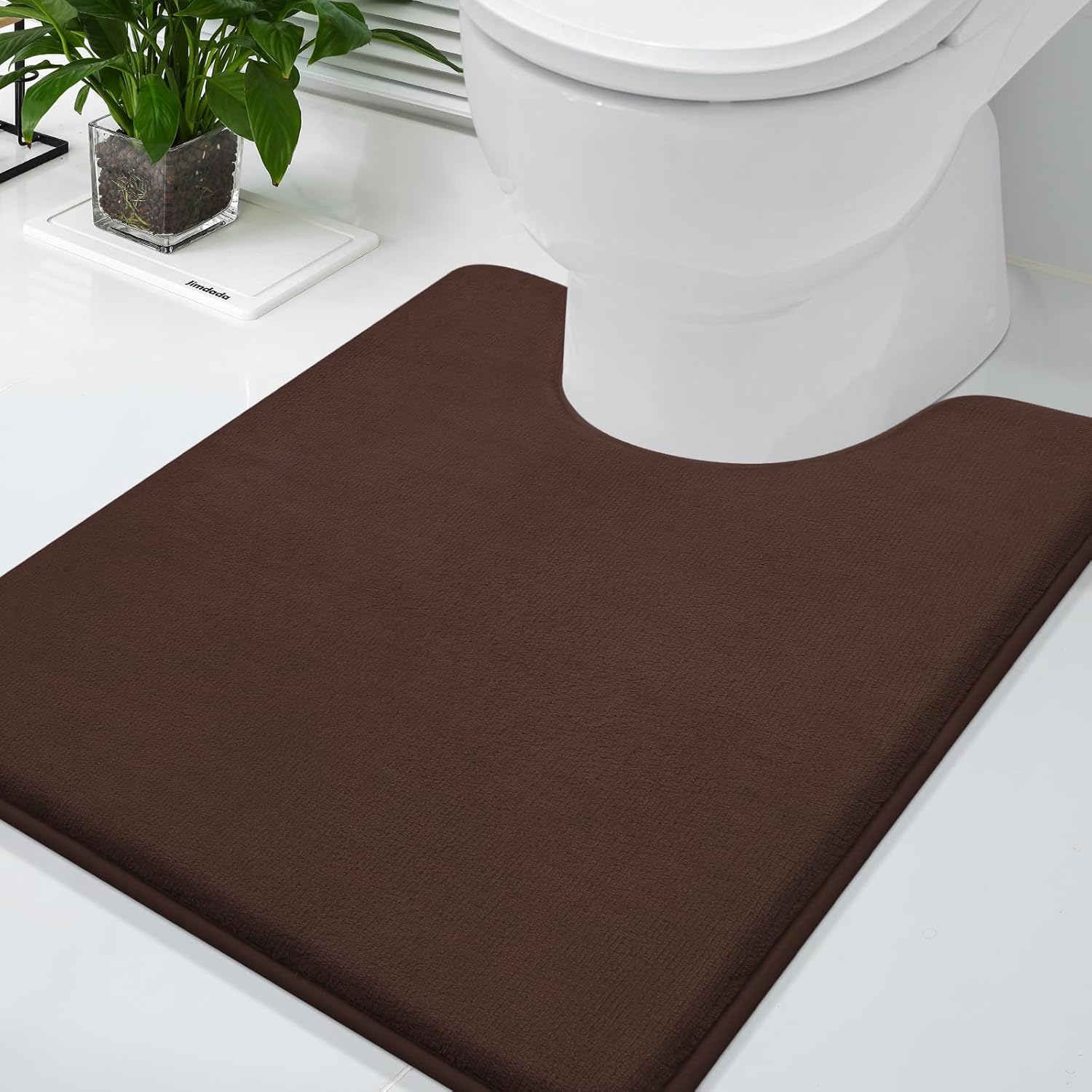 Amazon.com: smiry Memory Foam U-Shaped Toilet Bathroom Rugs, Extra Soft ...