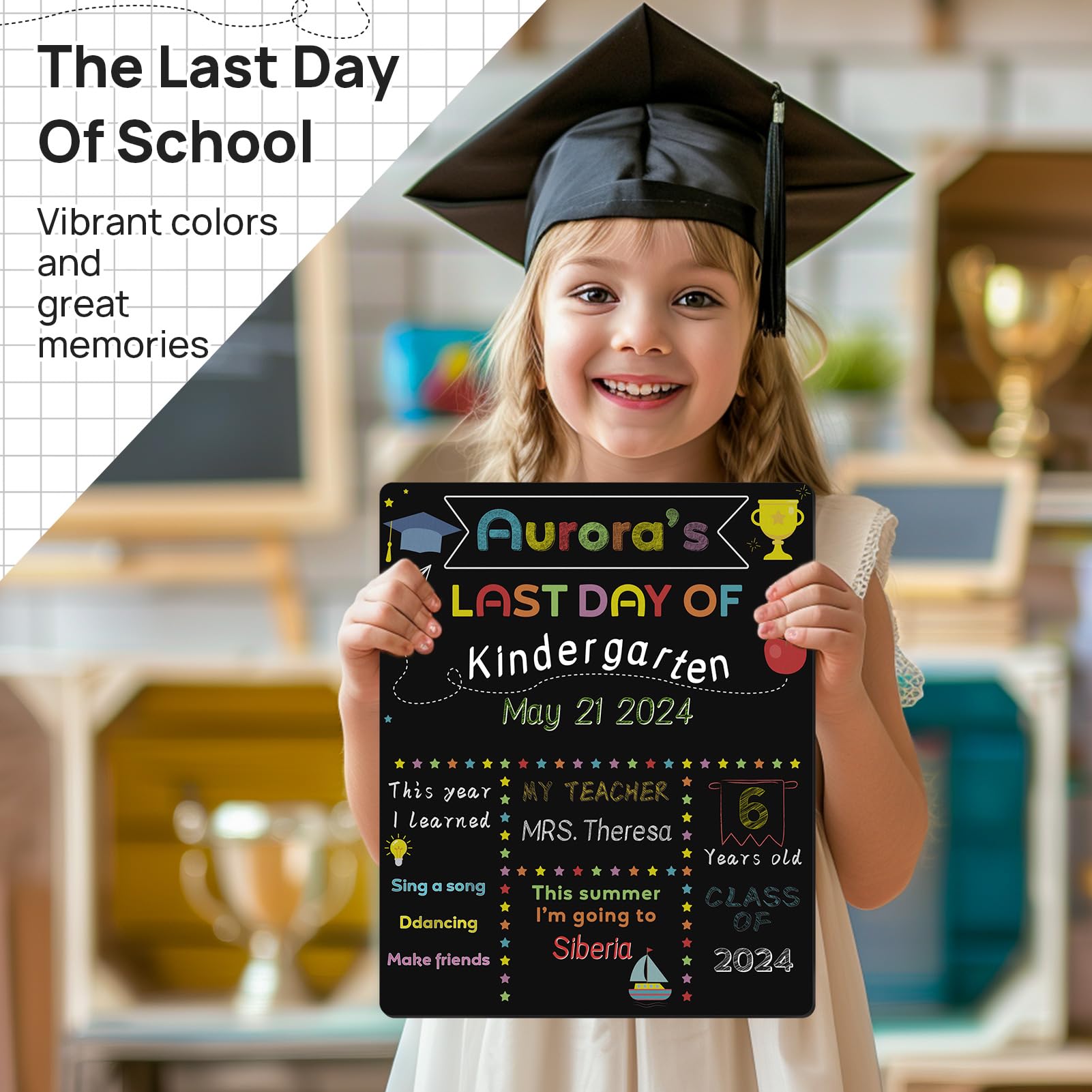 Snapklik.com : First & Last Day Of School Chalkboard Sign, 10 X 12 Inch ...