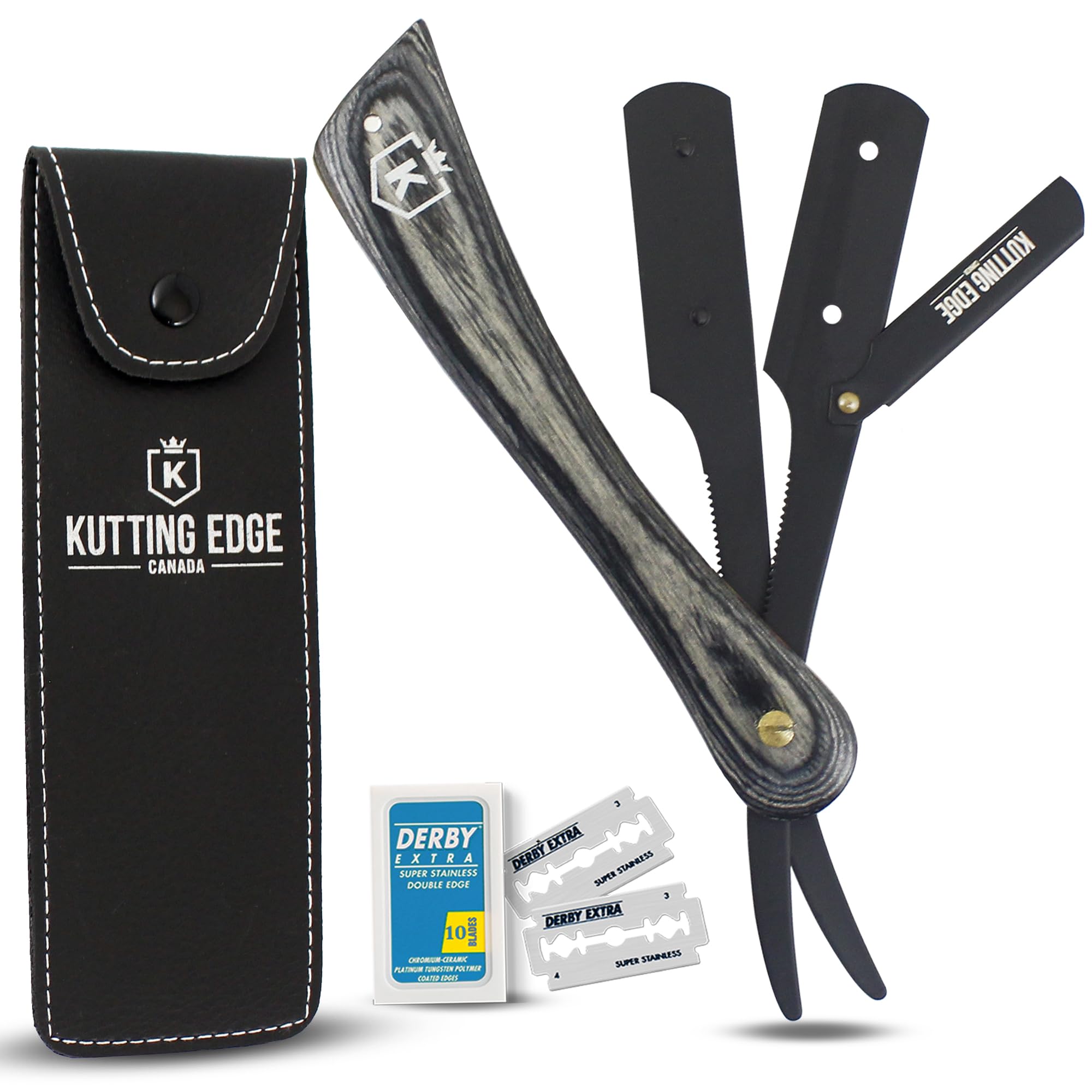 Kutting Edge Professional Straight Edge Razor Safety with 10-Pack Derby ...