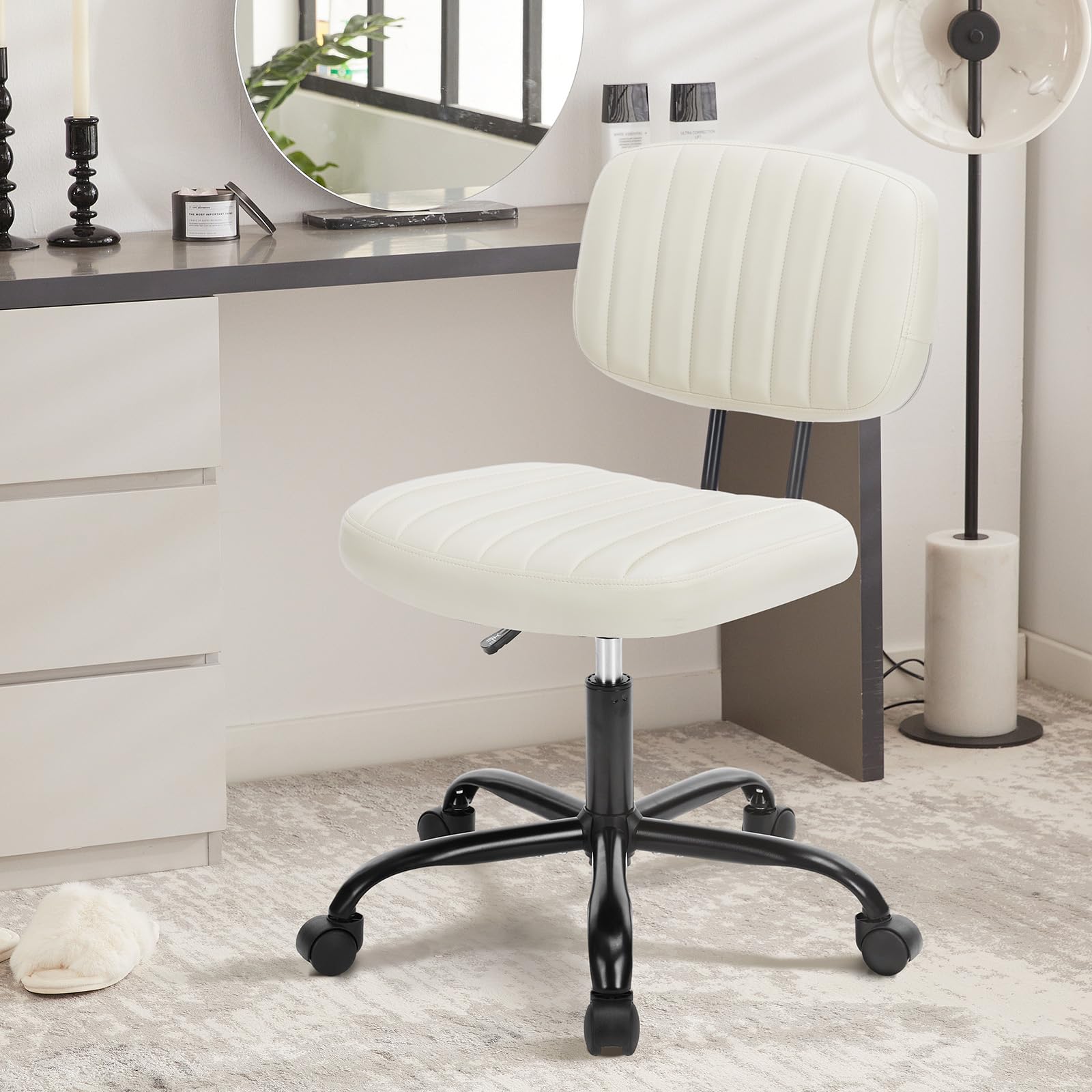 Snapklik.com : SMUG Small Armless Living Room Chair - Comfortable PU ...