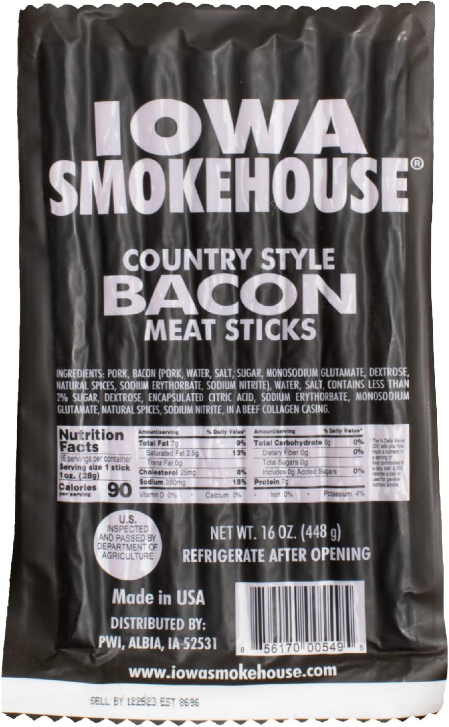 Amazon.com: IOWA SMOKEHOUSE Country Style Meat Sticks, Bacon ...