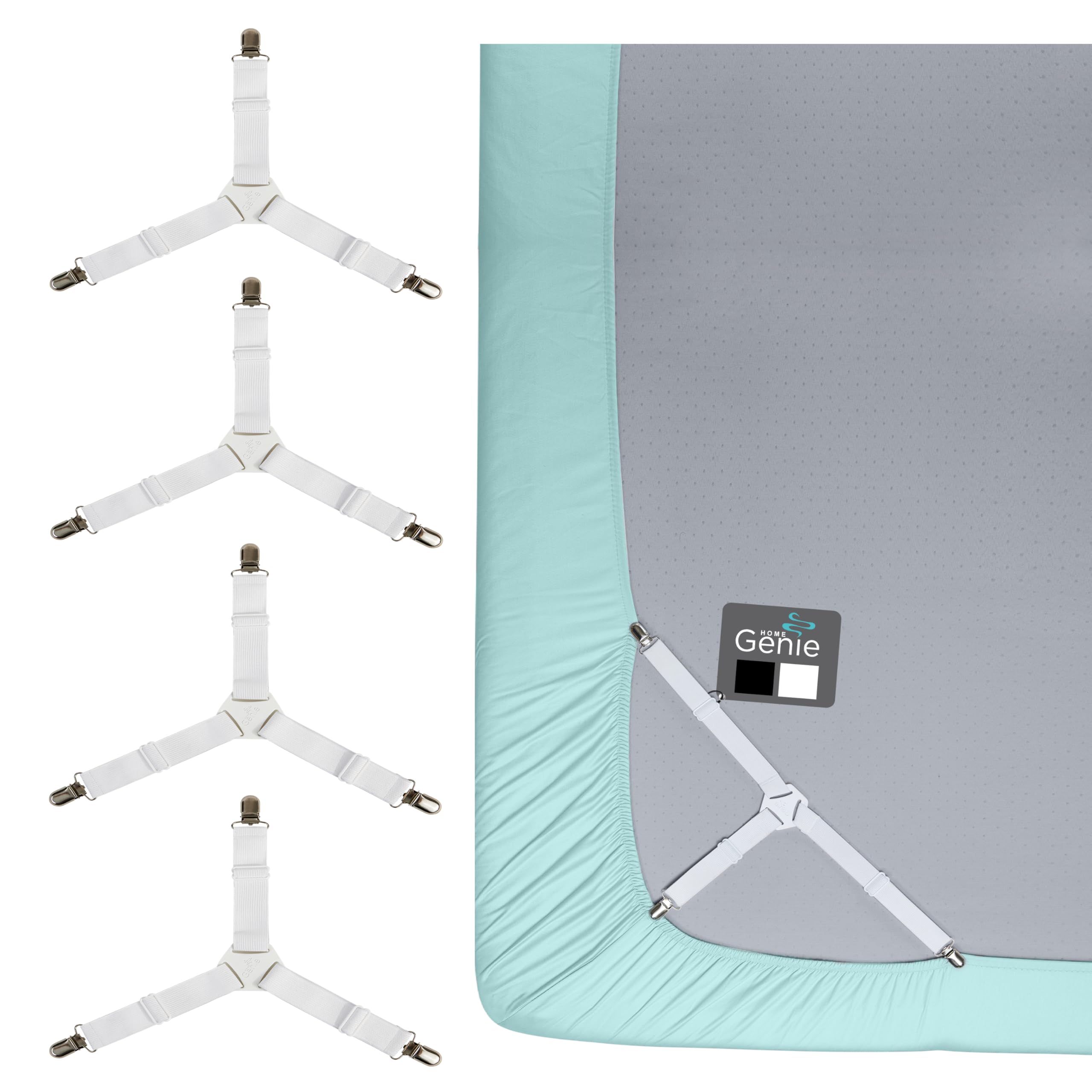 Amazon.com: HOME GENIE Stay in Place Heavy Duty Adjustable Fitted Bed ...