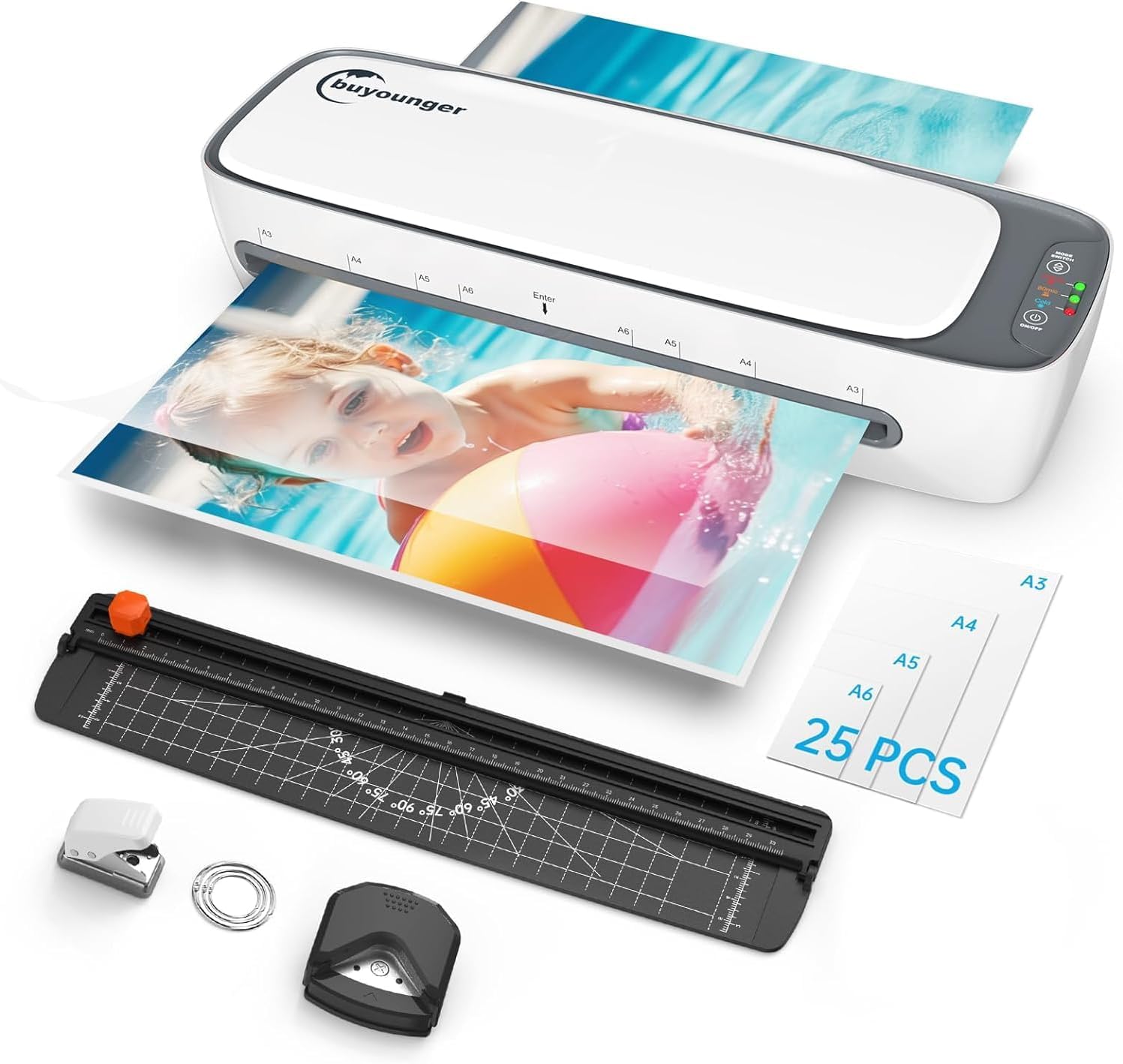Fellowes Saturn 3i A3 Small Office Laminator, 80-125 Micron, Rapid 1 ...