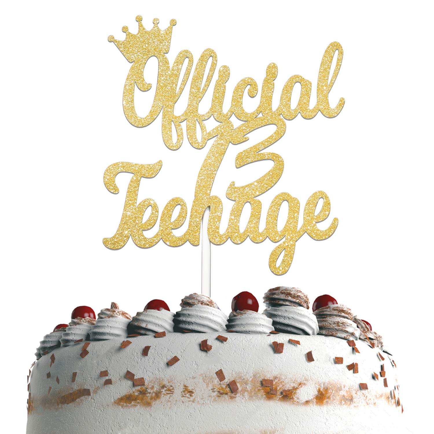 Buy Official Teenager 13 Cake Topper Gold Glitter Happy Birthday Crown Theme Party Decor Picks buy-official-teenager-13-cake-topper-gold-glitter-happy-birthday-crown-theme-party-decor-picks