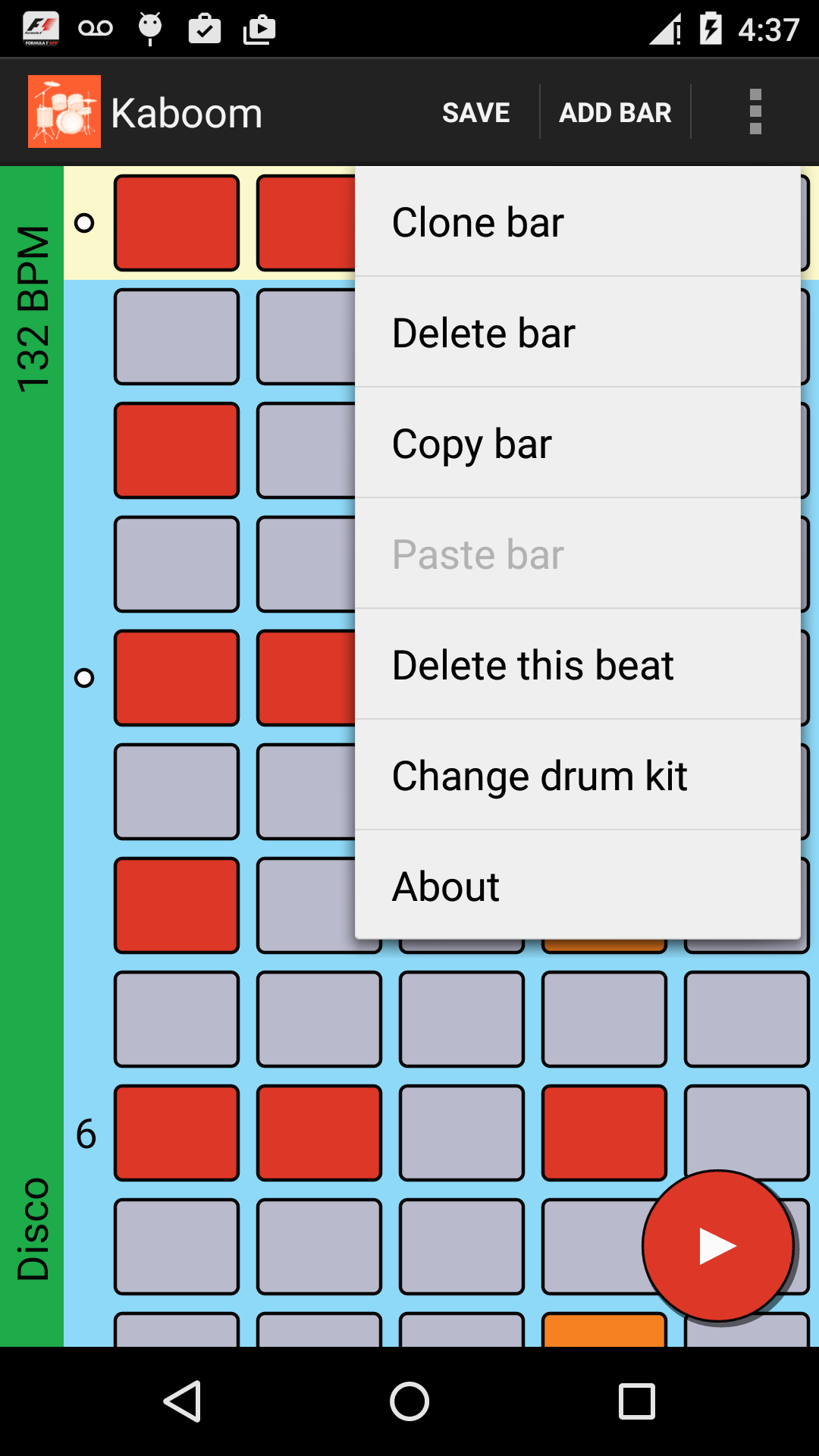 Aplicación Kaboom drum pads en Amazon Appstore