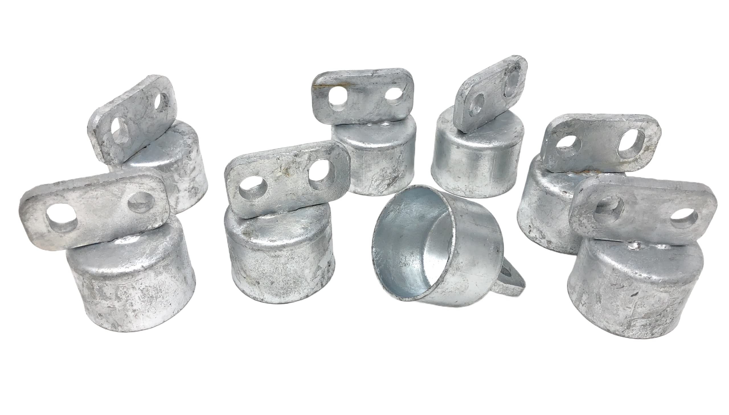Chain Link Fence Rail Ends (Pressed Steel) Two Wire Holes, Fits O.D. 1 ...