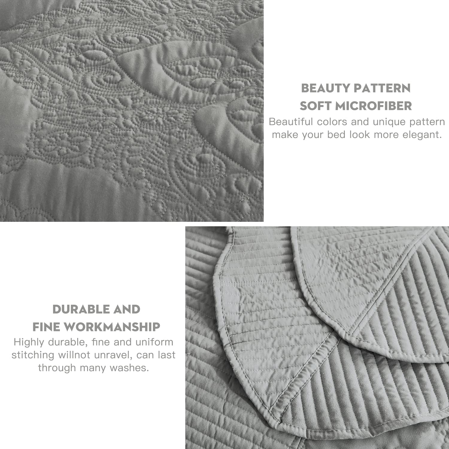 Snapklik.com : Oversized King Bedspread 138x122 Extra Wide, Quilted ...