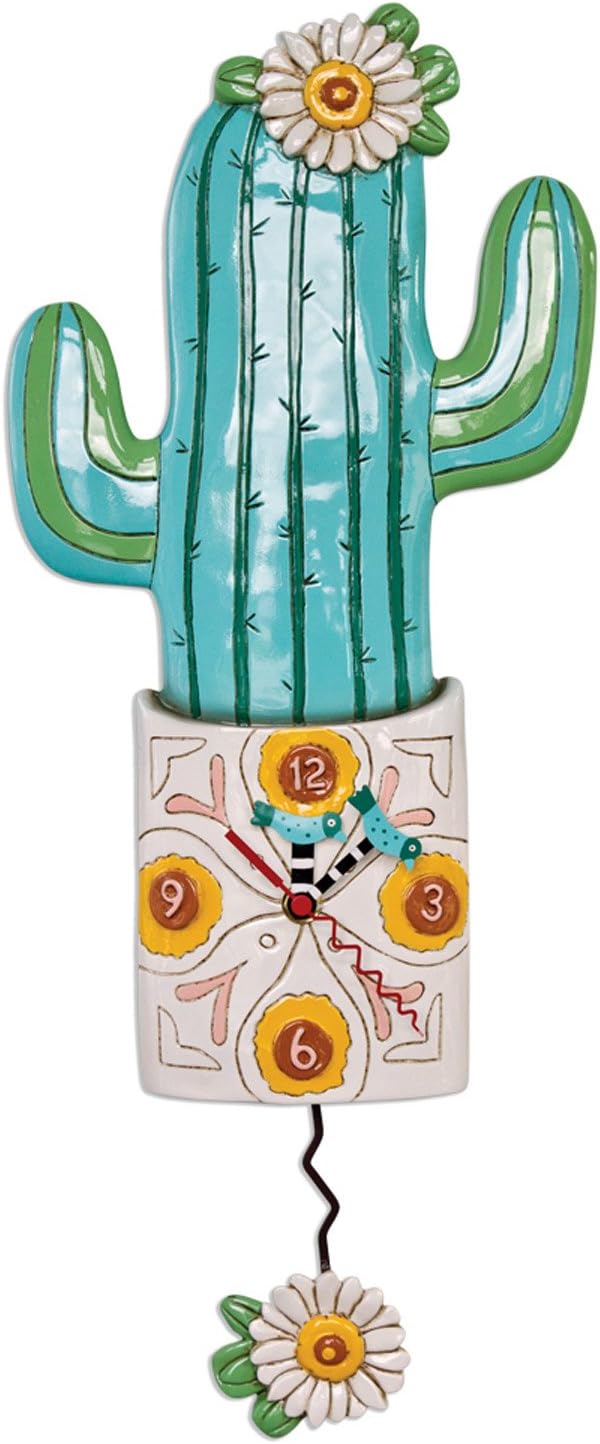 Amazon.com: Allen Designs P1856 Whimsical Cactus Pendulum Wall Clock ...