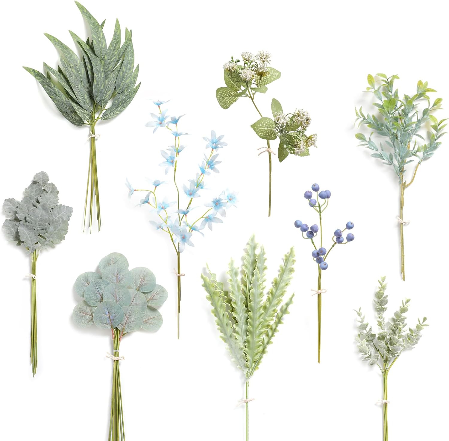Amazon.com: rongflower Artificial Greenery Stems Box Set(Pack of 51pcs ...