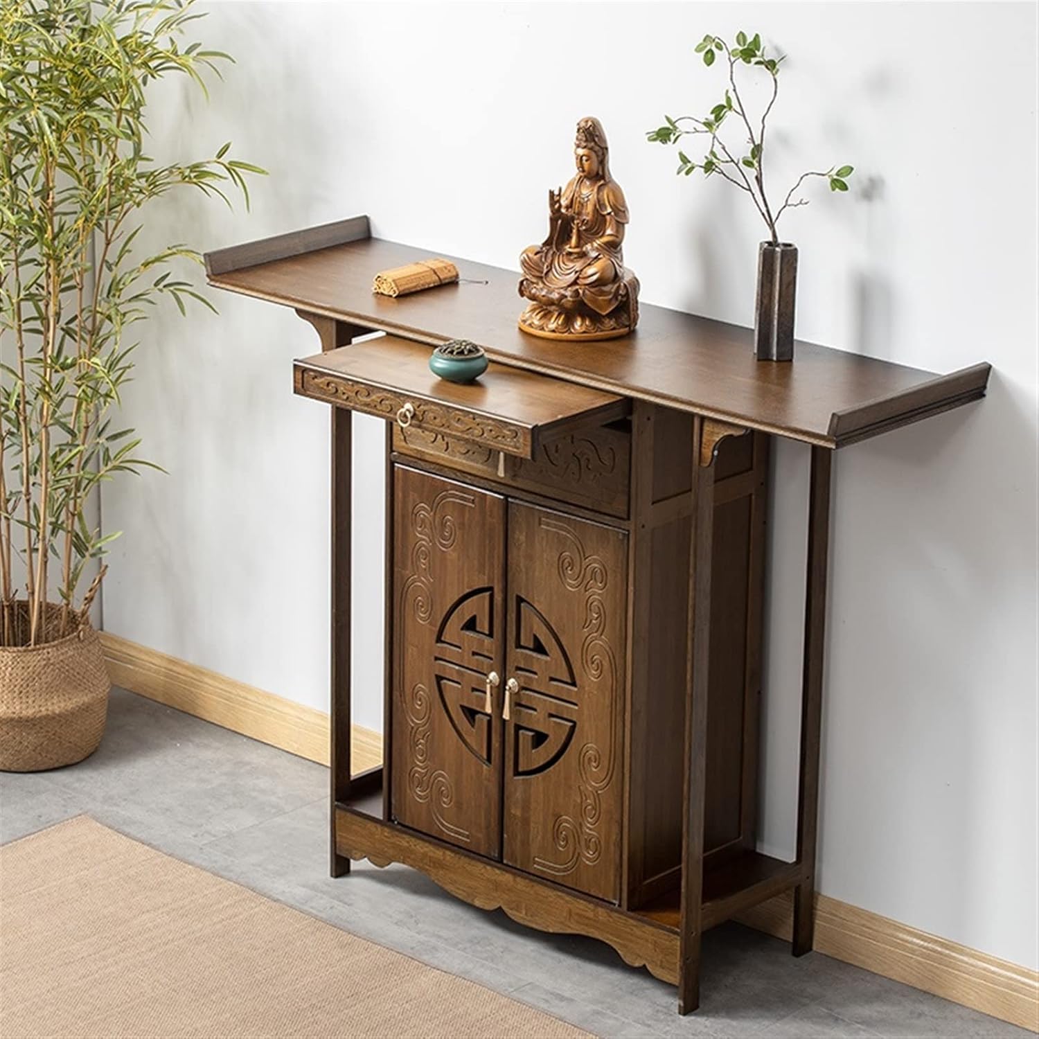 Amazon.com: Wooden Temple Offering Table, Buddha Table, Household ...