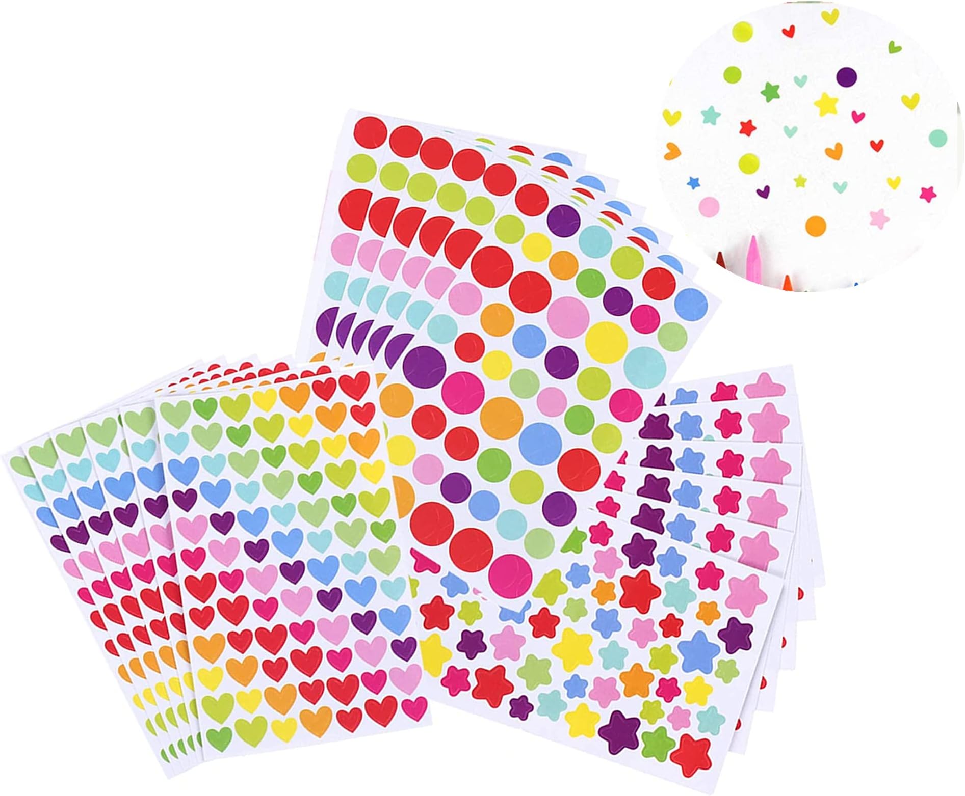 vgggrd 20 Feuilles Gommettes Autocollantes Enfants, 1375 Pièces Kids ...