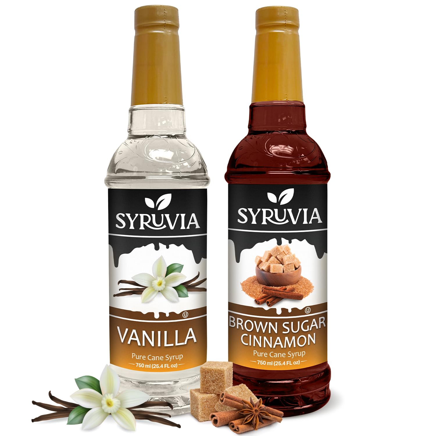 Amazon.com: Syruvia Coffee Syrup Variety Pack - Vanilla & Brown Sugar ...