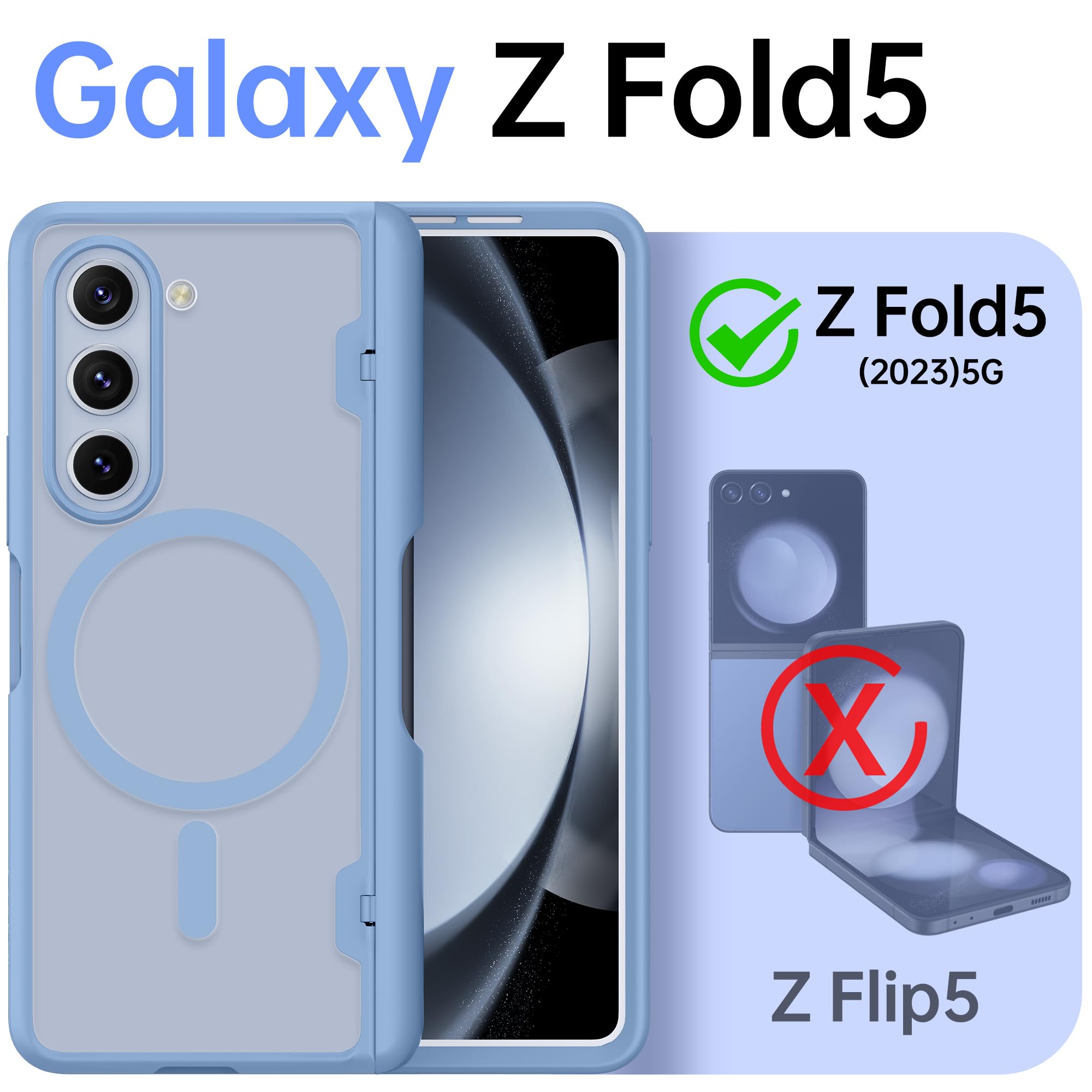 MOBOSI for Z Fold 5 Case Magnetic Hinge Coverage Protection, [Fold 5 Edition S Pen Holder ...