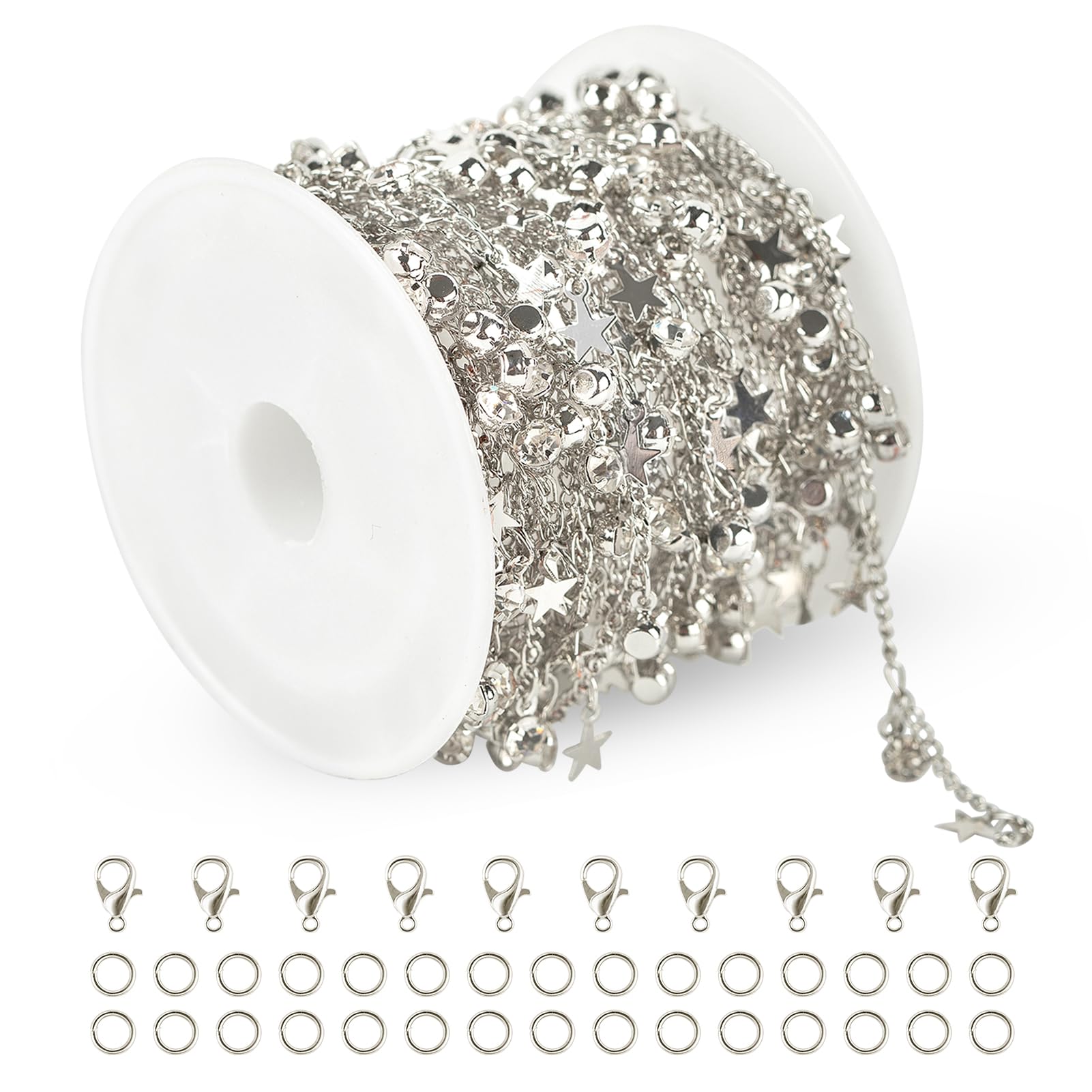 Amazon.com: KYUNHOO Silver Jewelry Making Chains Bulk on Spool Dangle ...