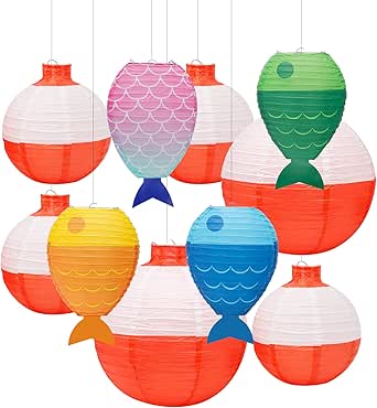 Amazon.com: UOIENRT Fish Shaped and Fishing Bobbers Paper Hanging ...