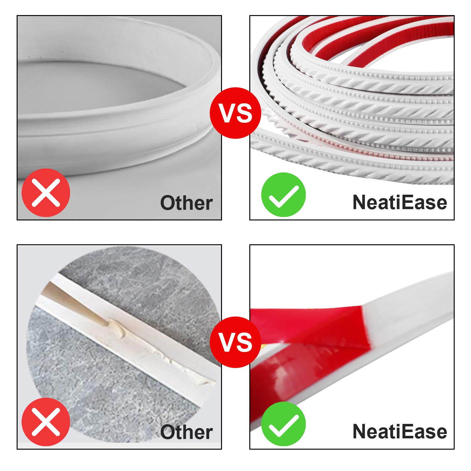 Snapklik.com : NeatiEase Wall Trim 3D Wall Edging Strip Self Adhesive ...