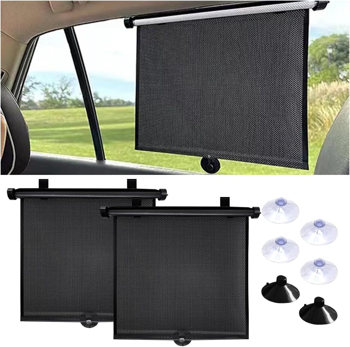 Amazon.com: Car Roller Sunshade Retractable Car Window Shade for Side ...
