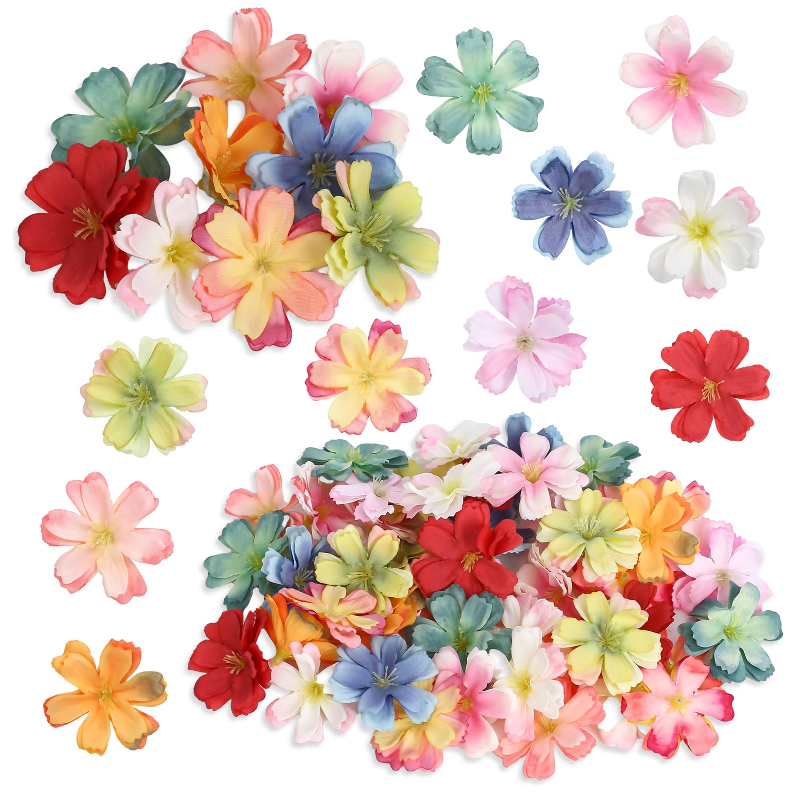 Amazon.com: salbsever 100 Pcs Fake Flowers for Crafts Flower Heads Silk ...