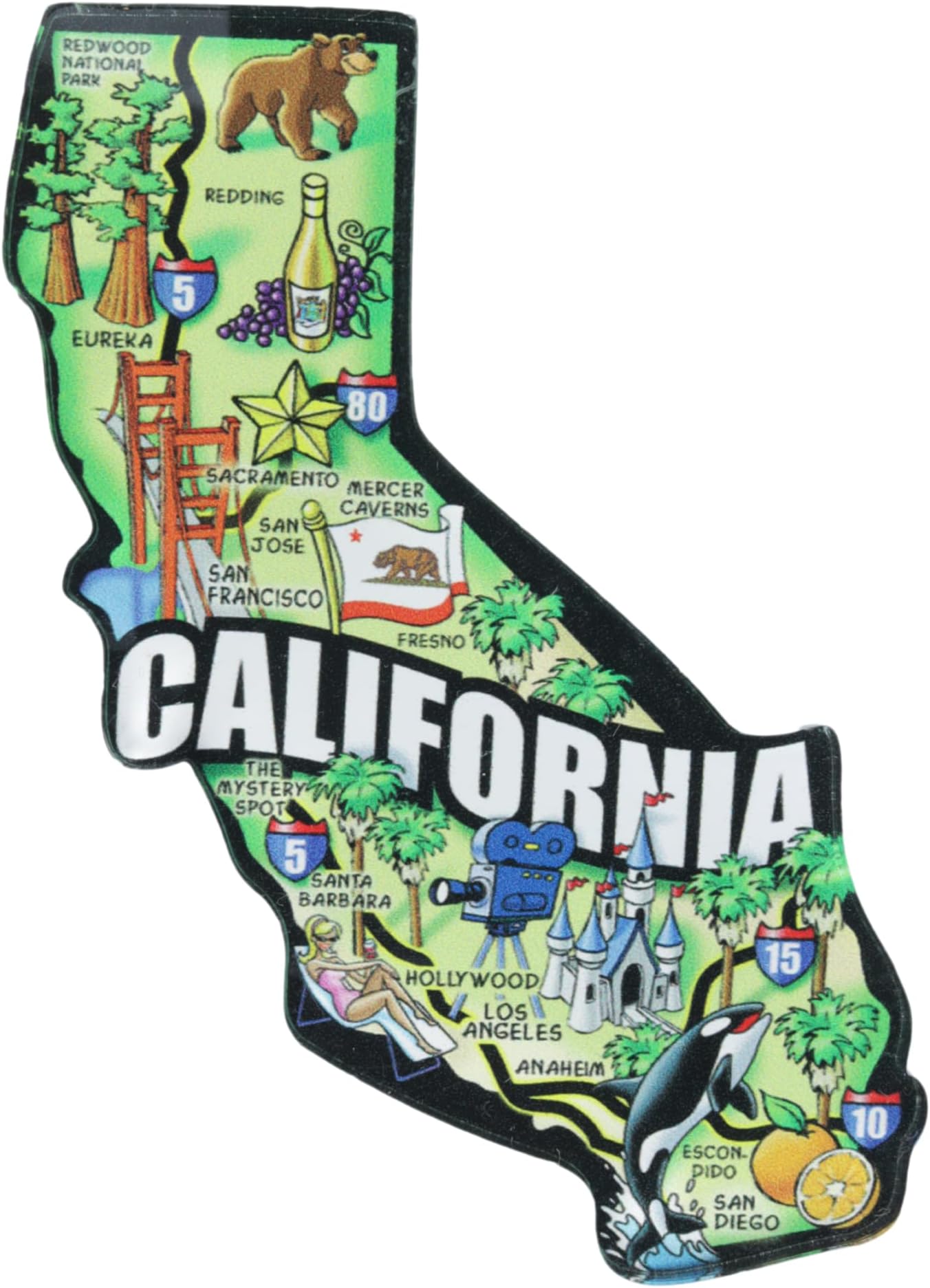 Amazon.com: California - Acrylic State Map Refrigerator Magnet : Home ...