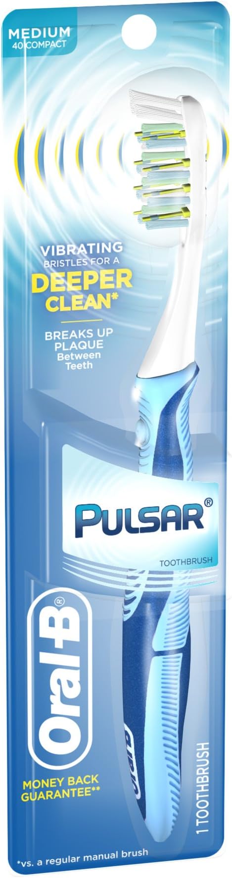 Amazon.com: Oral-B Pulsar 3D White Advanced Vivid Toothbrush Medium ...