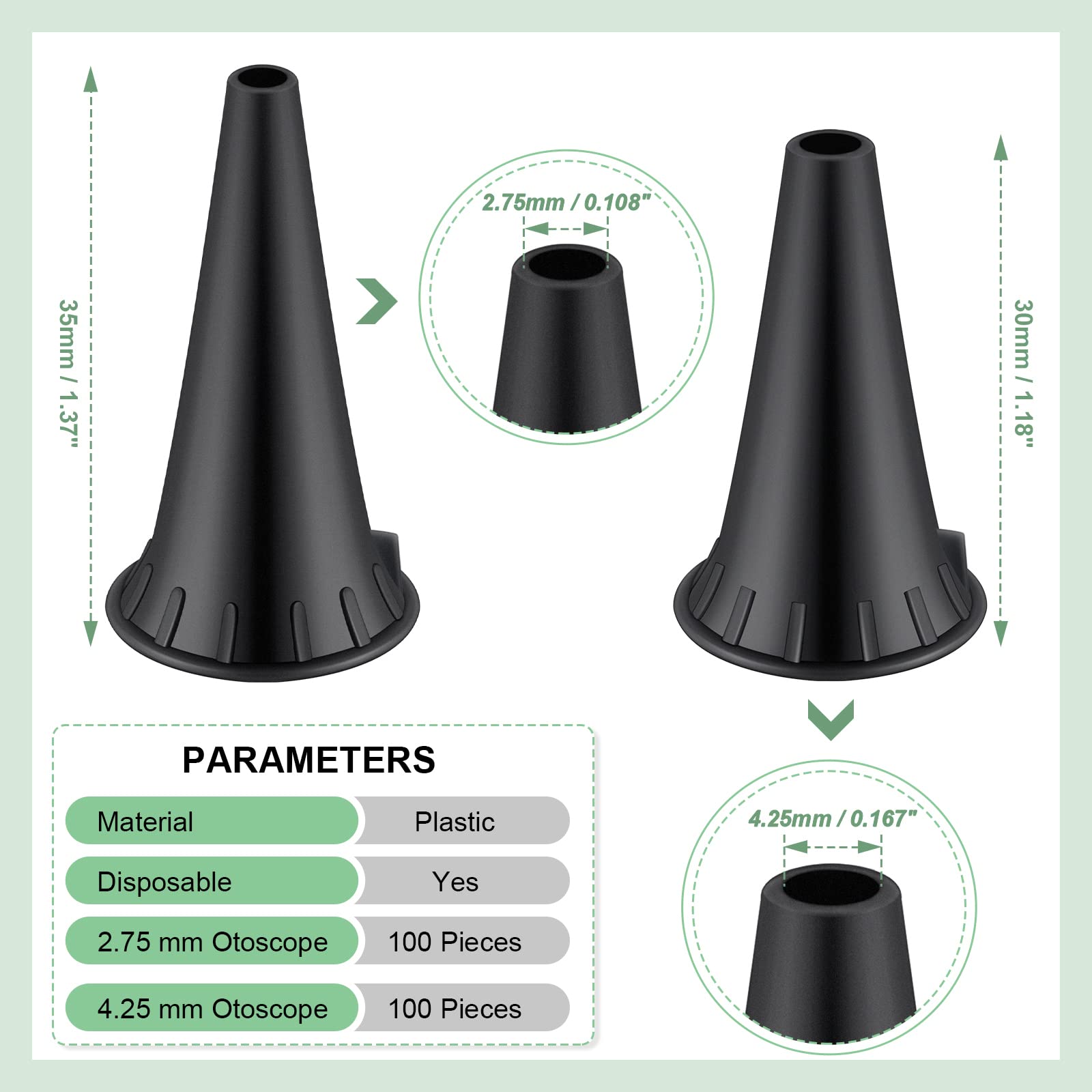Snapklik.com : 200 Pcs Universal Otoscope Speculums, 2 Pack Of 100 2.75 ...