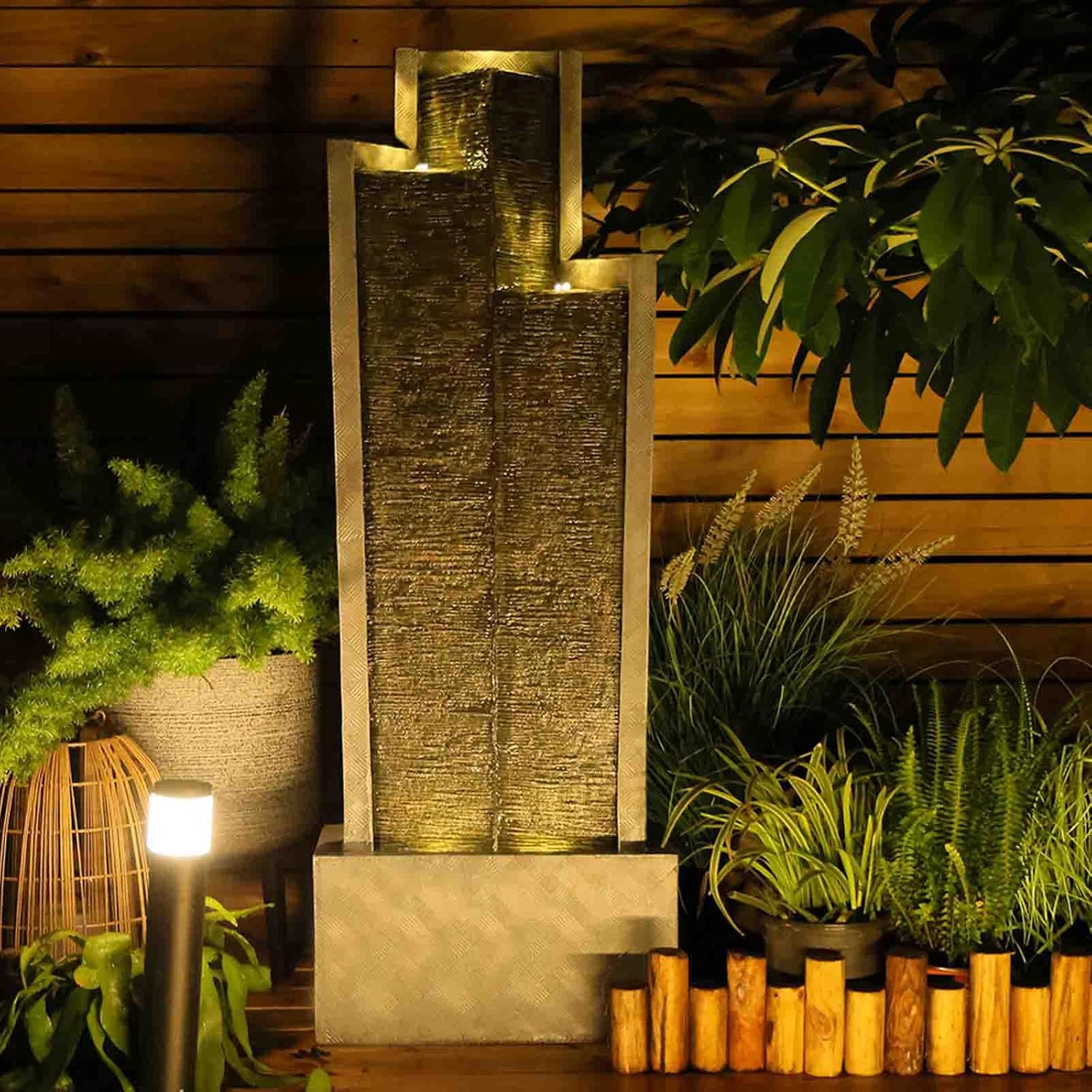Amazon.com: SERBILHOME Garden Fountains Outdoor Water Fountain ...