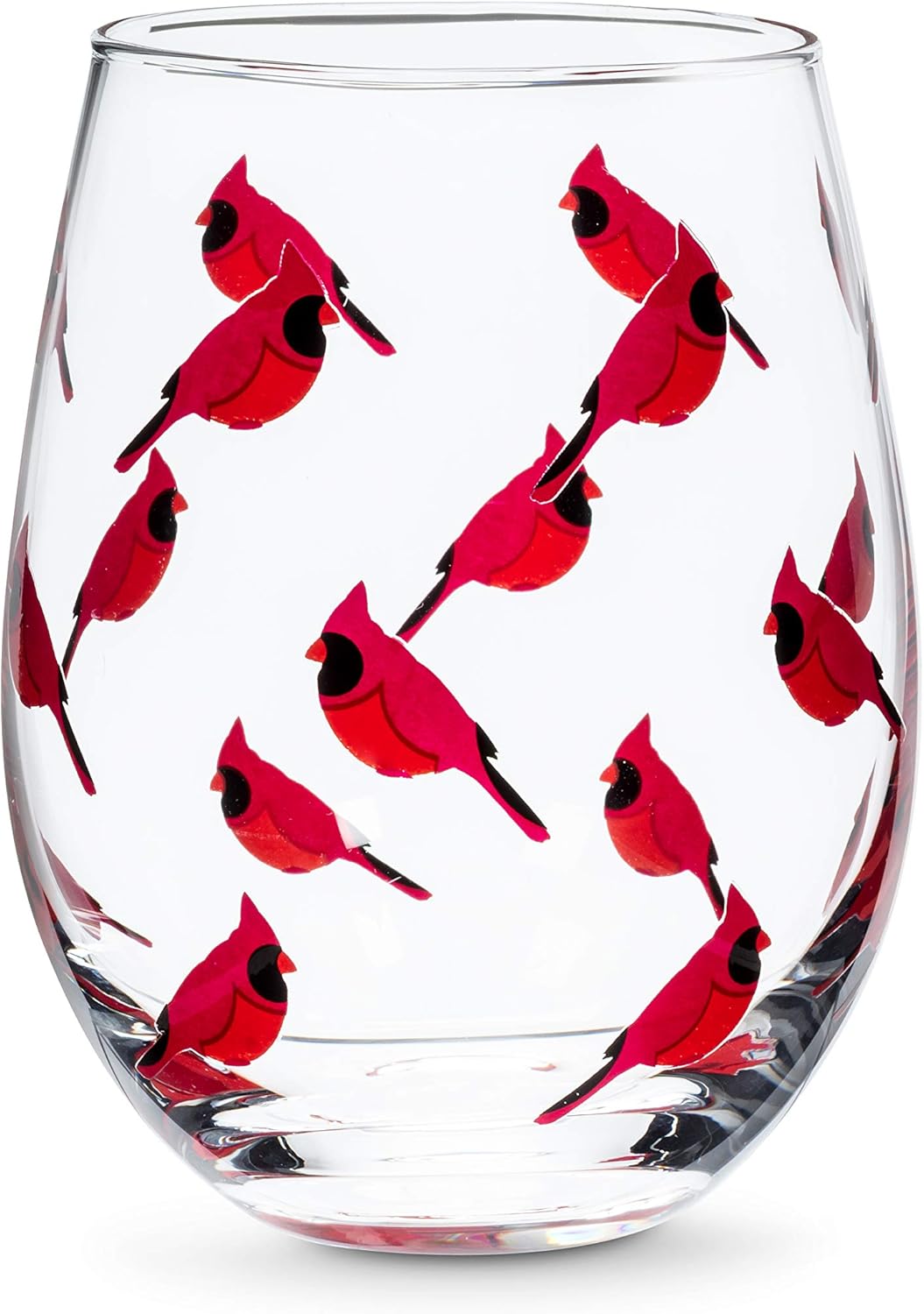 Abbott Collection Cardinal Stemless Goblet Wine Glass - Clear/Red, 14oz ...