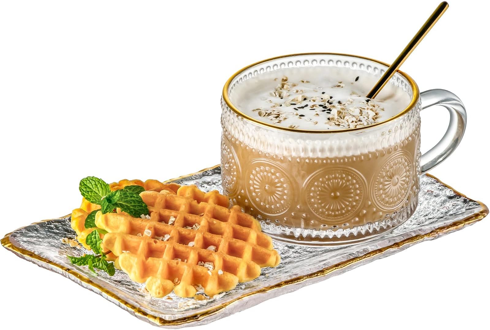 Amazon.com | YAGE Ceramic Coffee Mug Set Tea Cup with Spoon and Tray ...