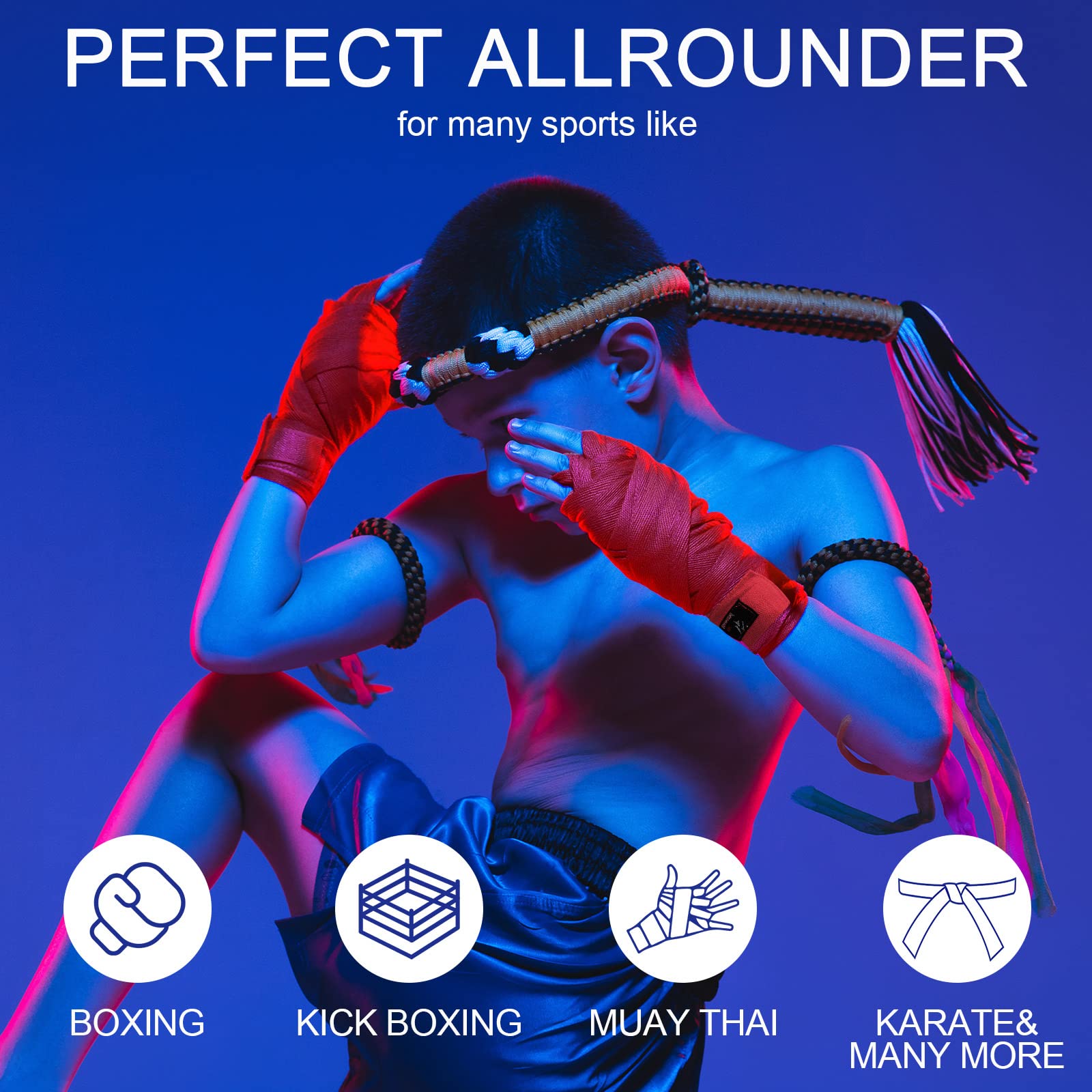 Snapklik.com : 6 Pairs 2.5 Meter Boxing Hand Wraps For Kids Inner ...