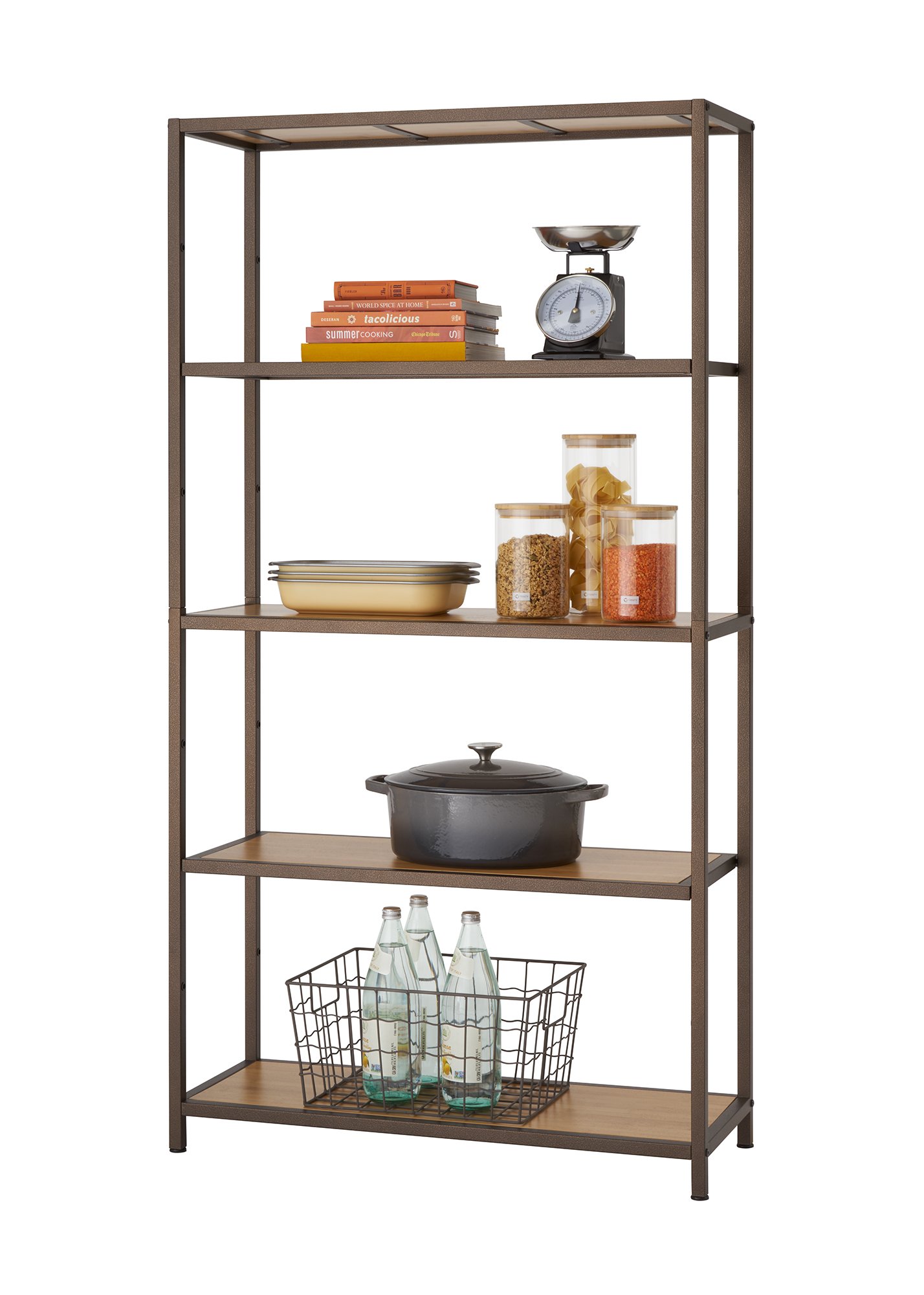 Amazon.com: TRINITY 5-Tier Bamboo Shelf Tower, Decorative Book Shelf ...