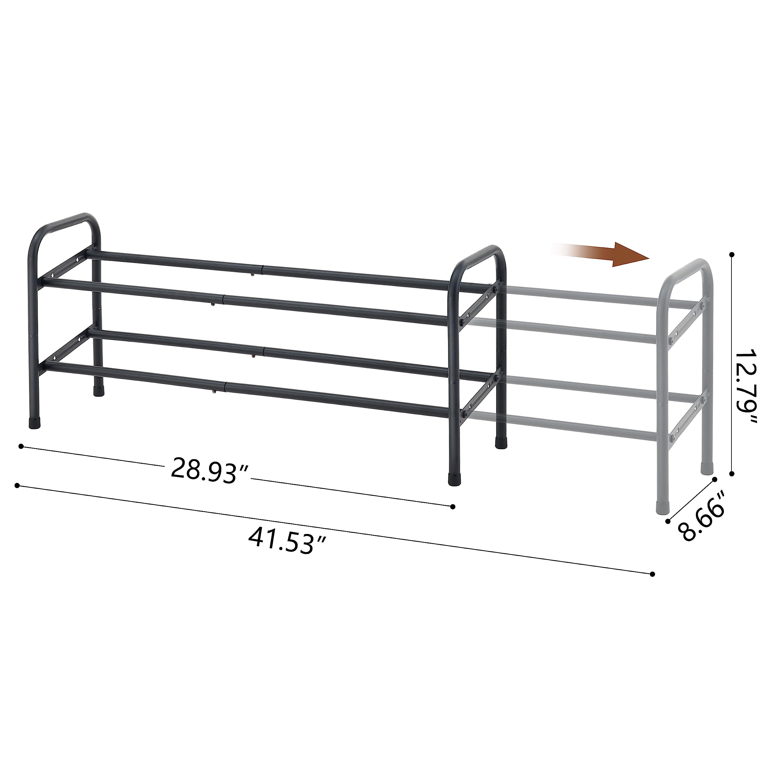Snapklik.com : 2-Tier Shoe Rack Expandable, Width Adjustable Shoe Shelf ...