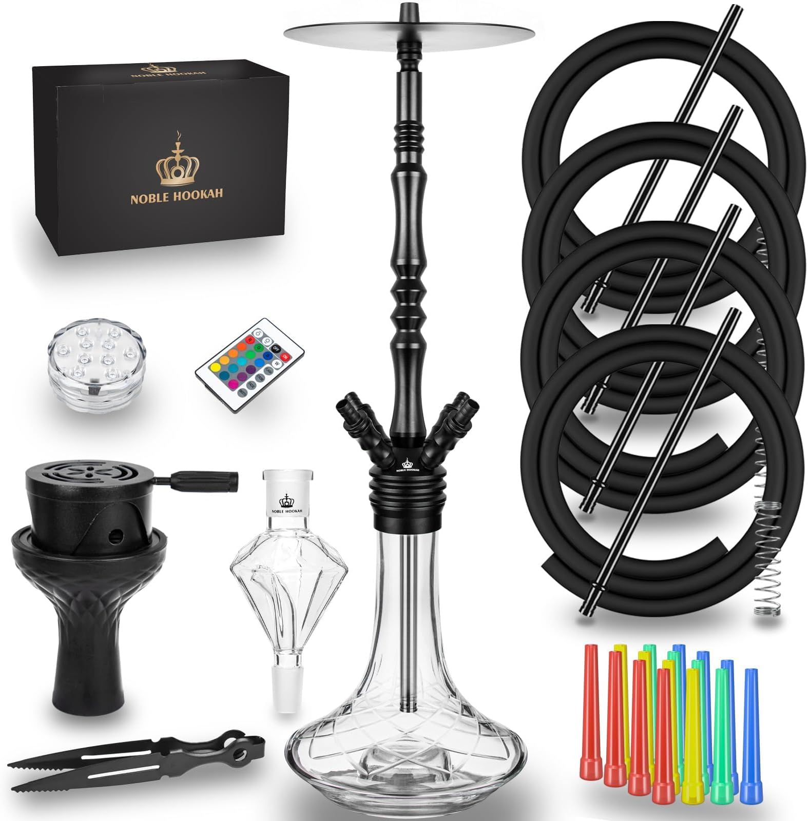 Amazon.com: 38'' Premium 4 Hose Hookah Complete Set with Everything ...