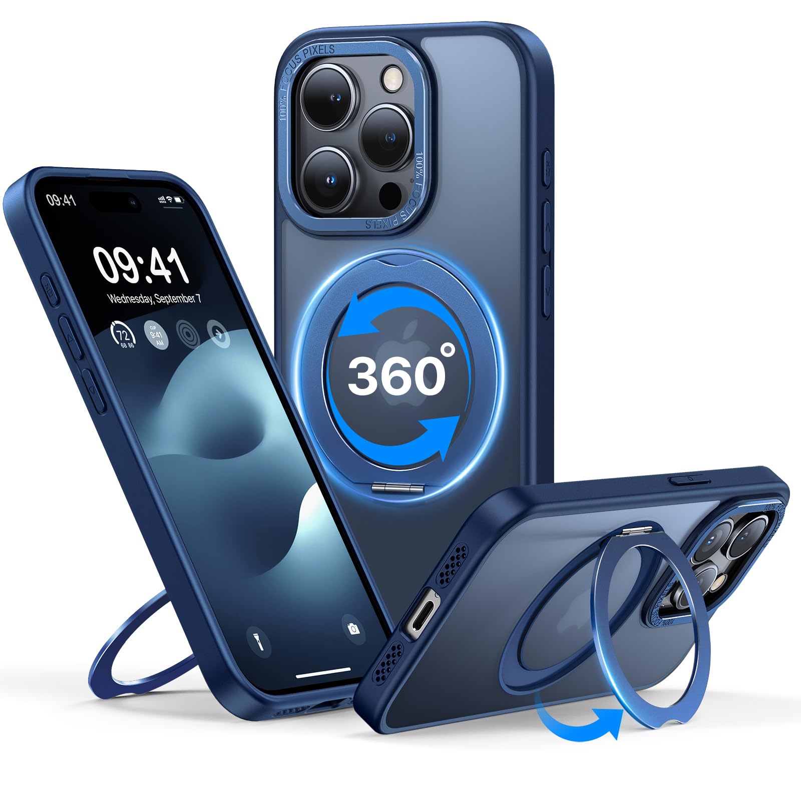 Amazon.com: QTlier for iPhone 15 Pro Max Case, 360° Rotatable Ring ...