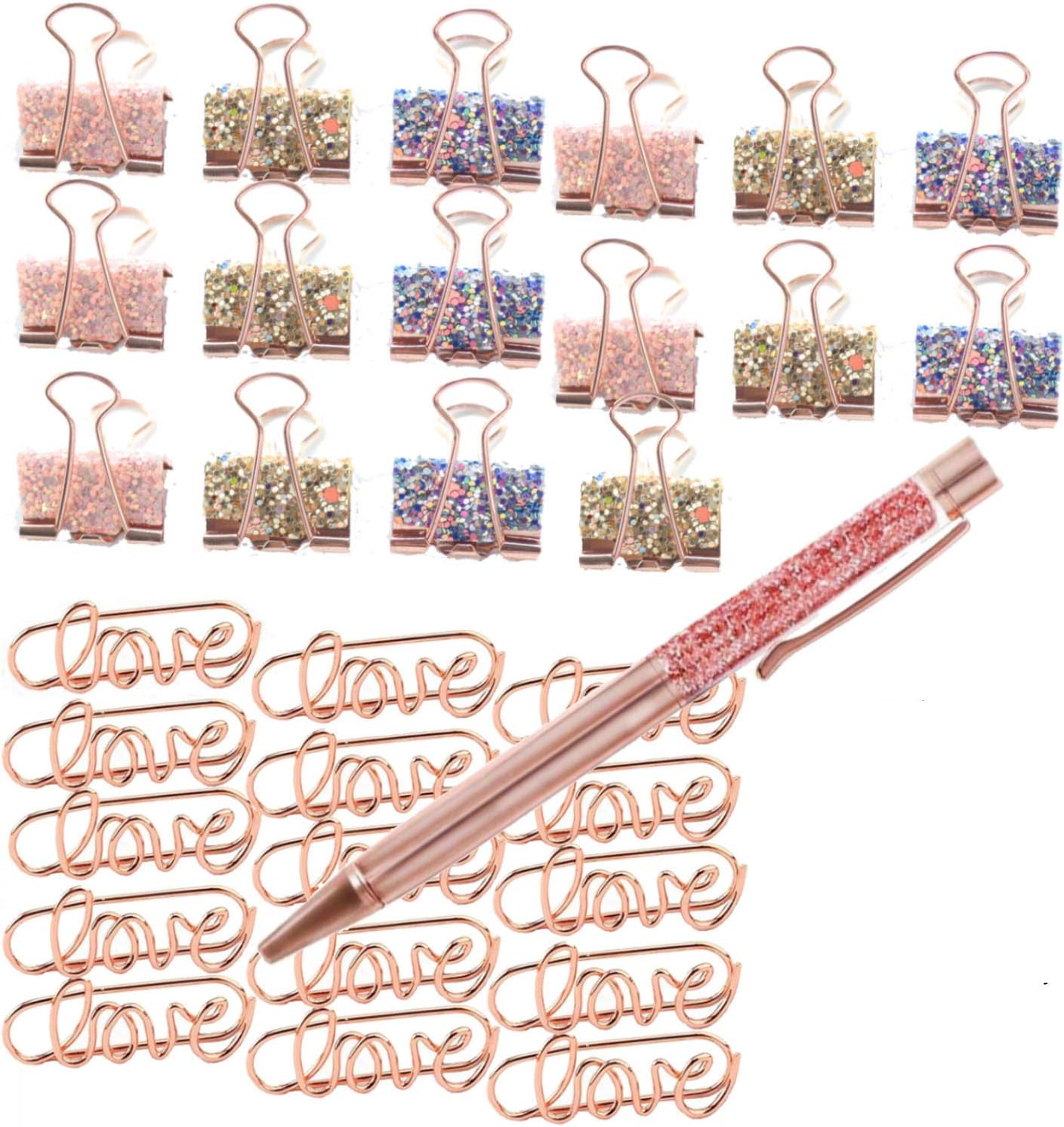 Amazon.com : Stationery Kit- Love Paper Clips, Binder Clamp Clips and ...