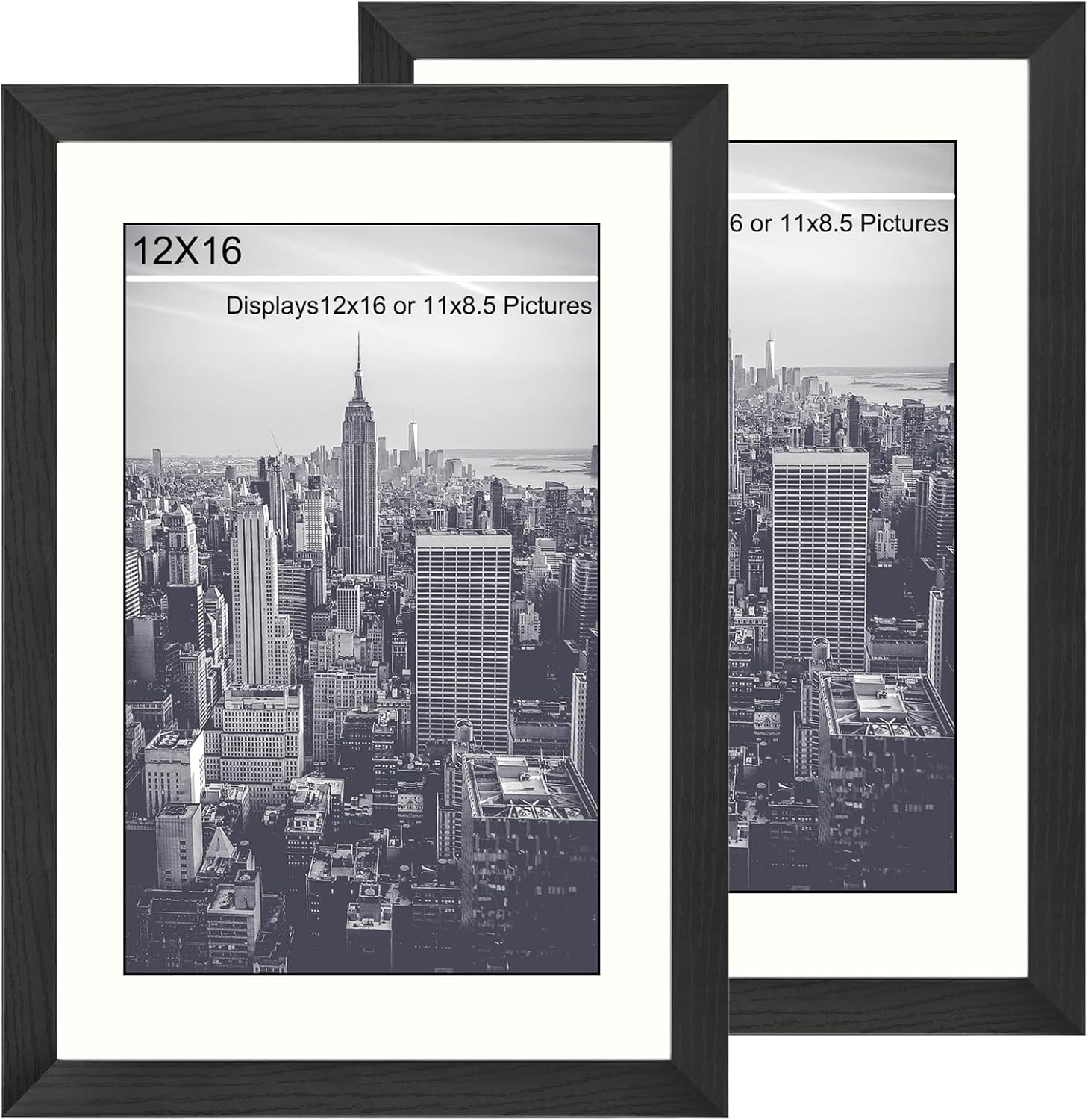 12x16 Picture Frame 2Pack,Display 8.5x11 with Mat or 12x16 Without Mat ...