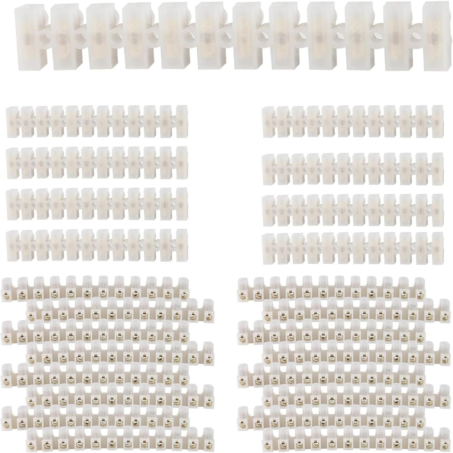 25PCS Dual Row Terminal Block Terminal Block White Screw Terminal ...