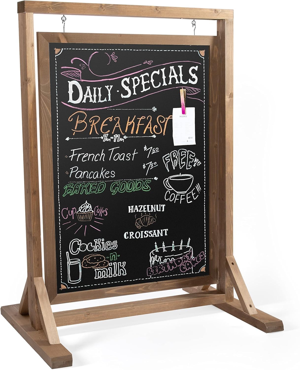 Snapklik.com : Ilyapa Rustic Double Sided Swinging Chalkboard Sidewalk ...