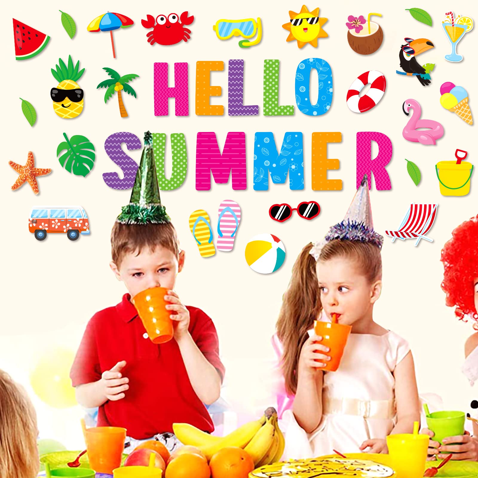Snapklik.com : Hello Summer Cutouts 72 Pack Pool Beach Hawaiian Theme ...